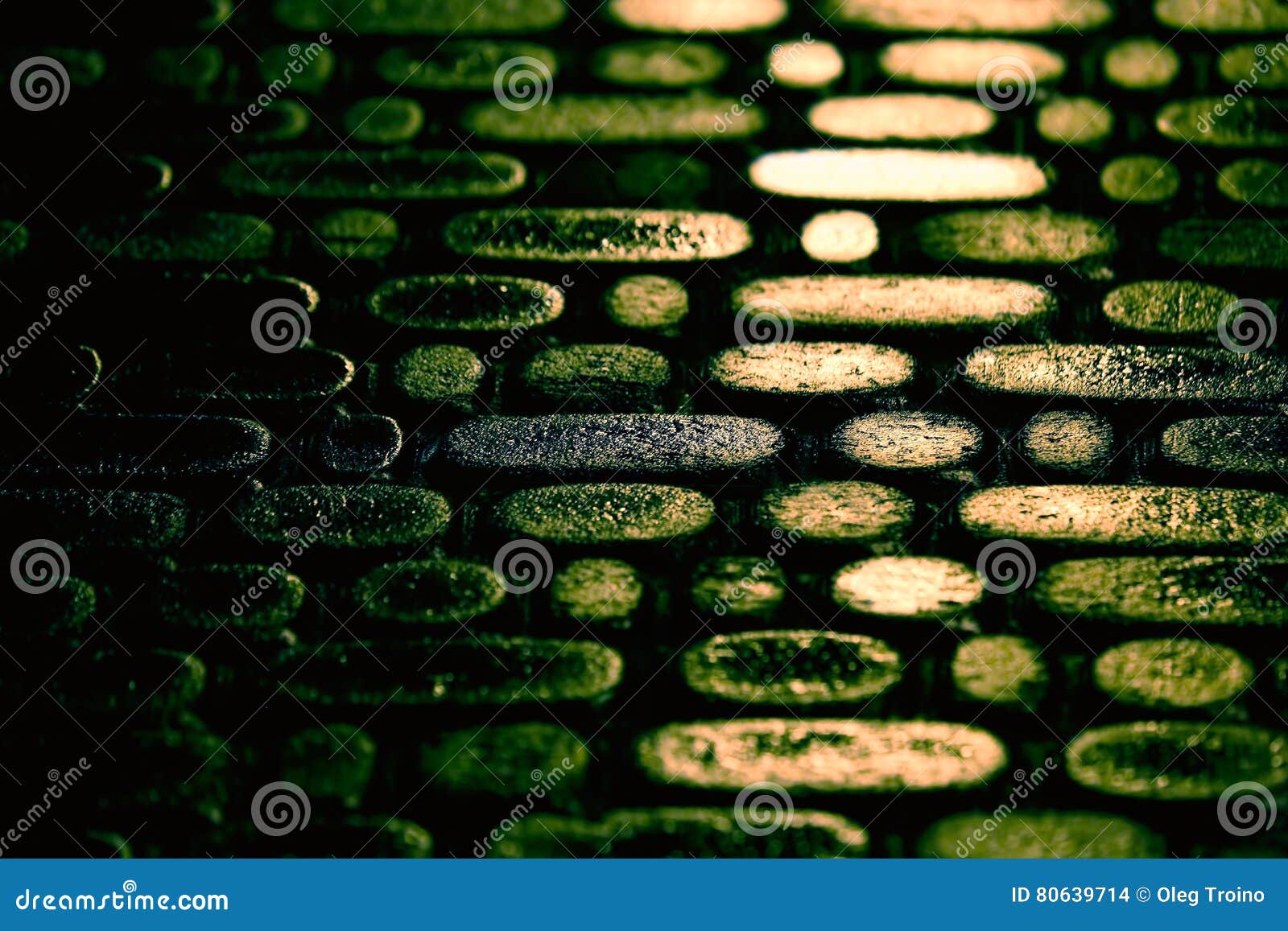 Structure of Road Pavement in the Night the Reflection of the Li Stock ...