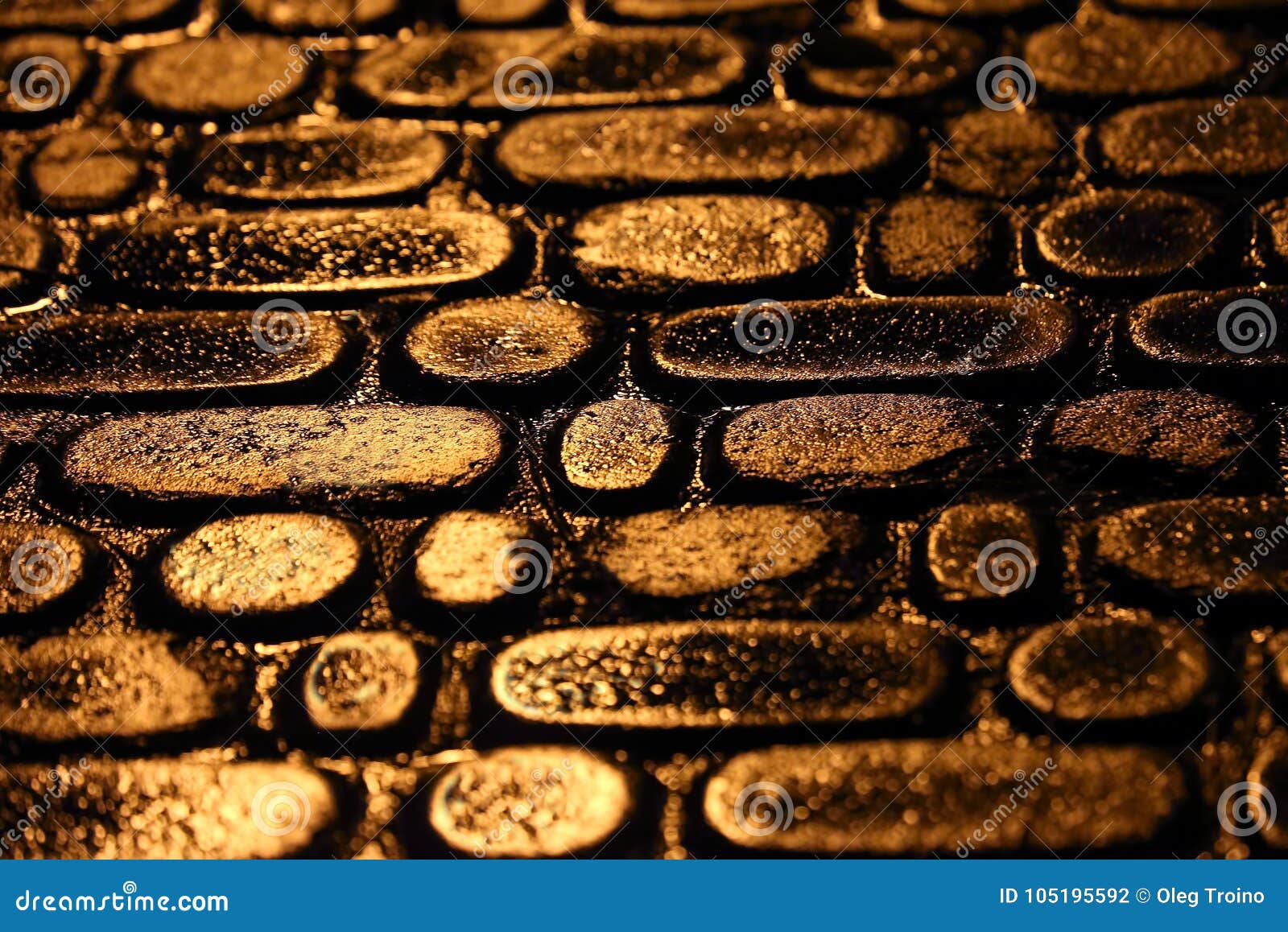 Structure of Road Pavement in the Night the Reflection of the Li Stock ...