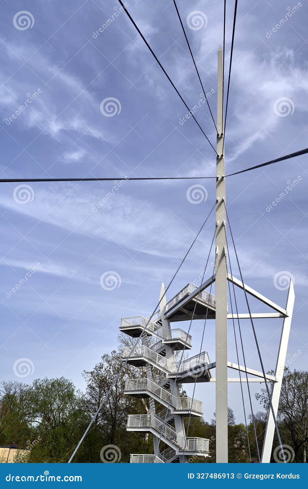 The Structure and Ropes of a Hanging Pedestrian Footbridge with Viewing ...