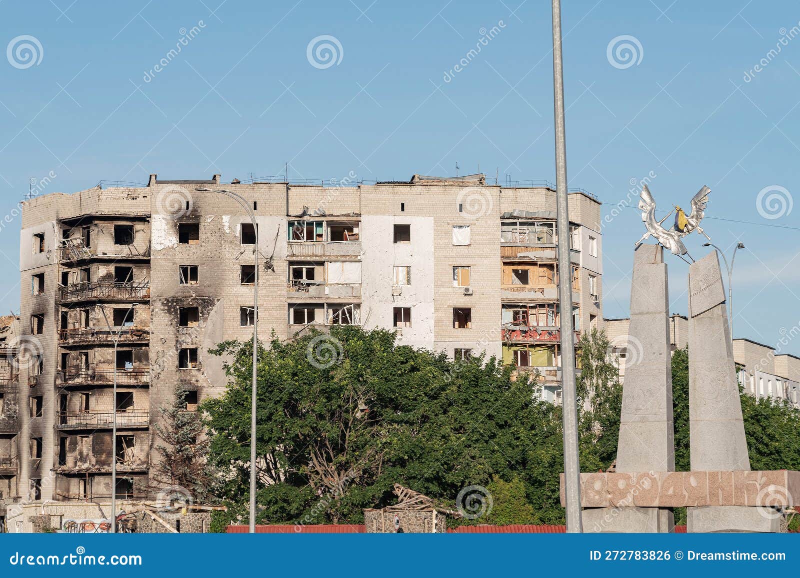 The Structure Shows Damage from Fragments of Artillery Shells. a ...