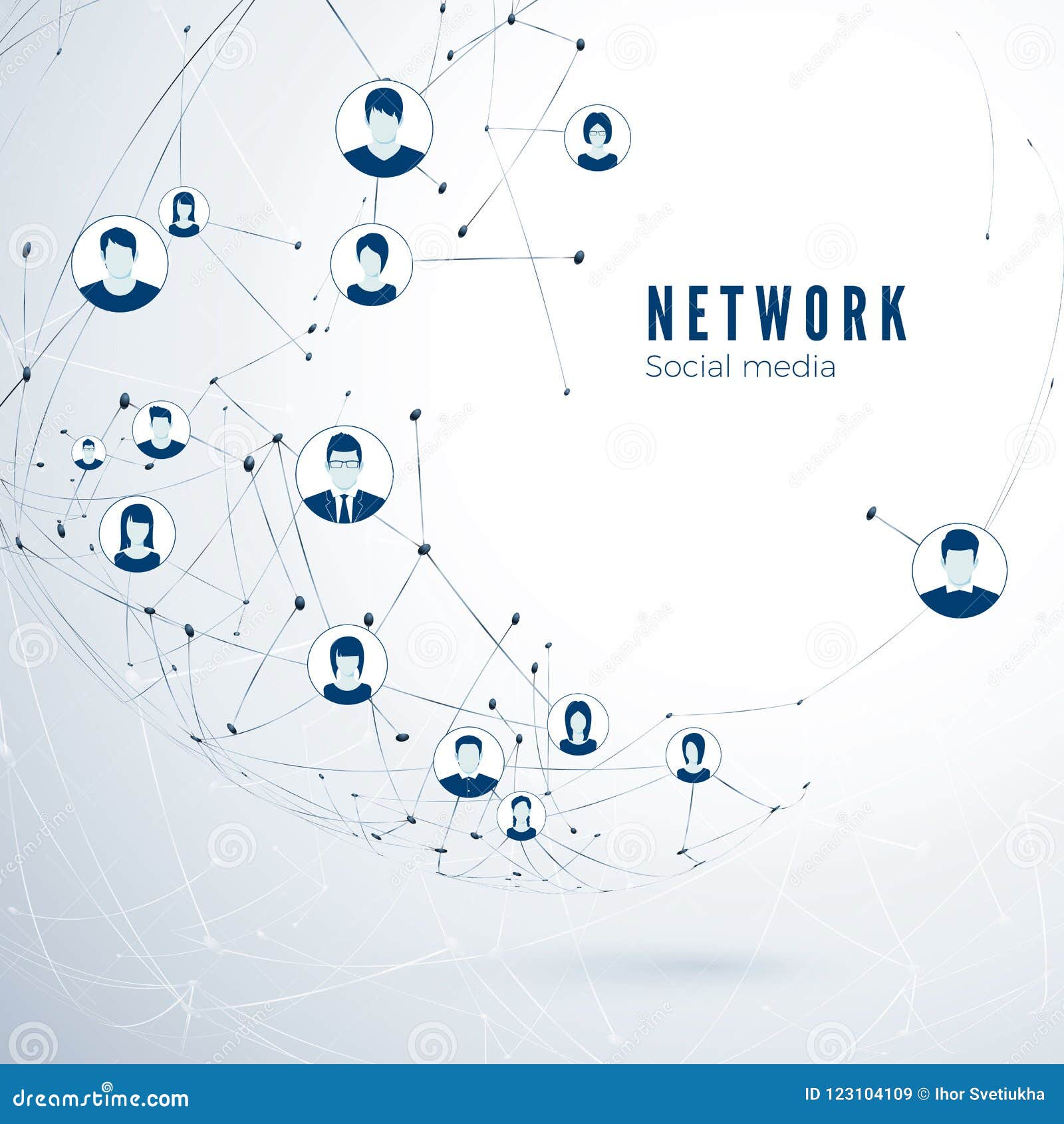 Structure of Social Media Network. Global Connection. User Partnership ...