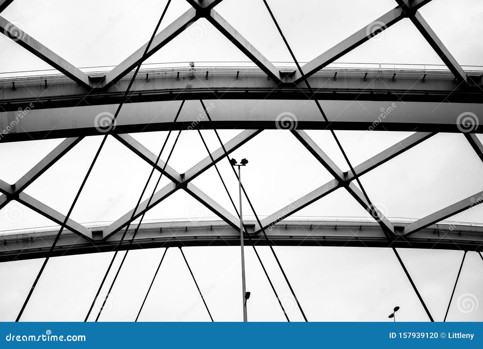 Structure of Steel Beams and Cables in Black and White Editorial Image ...