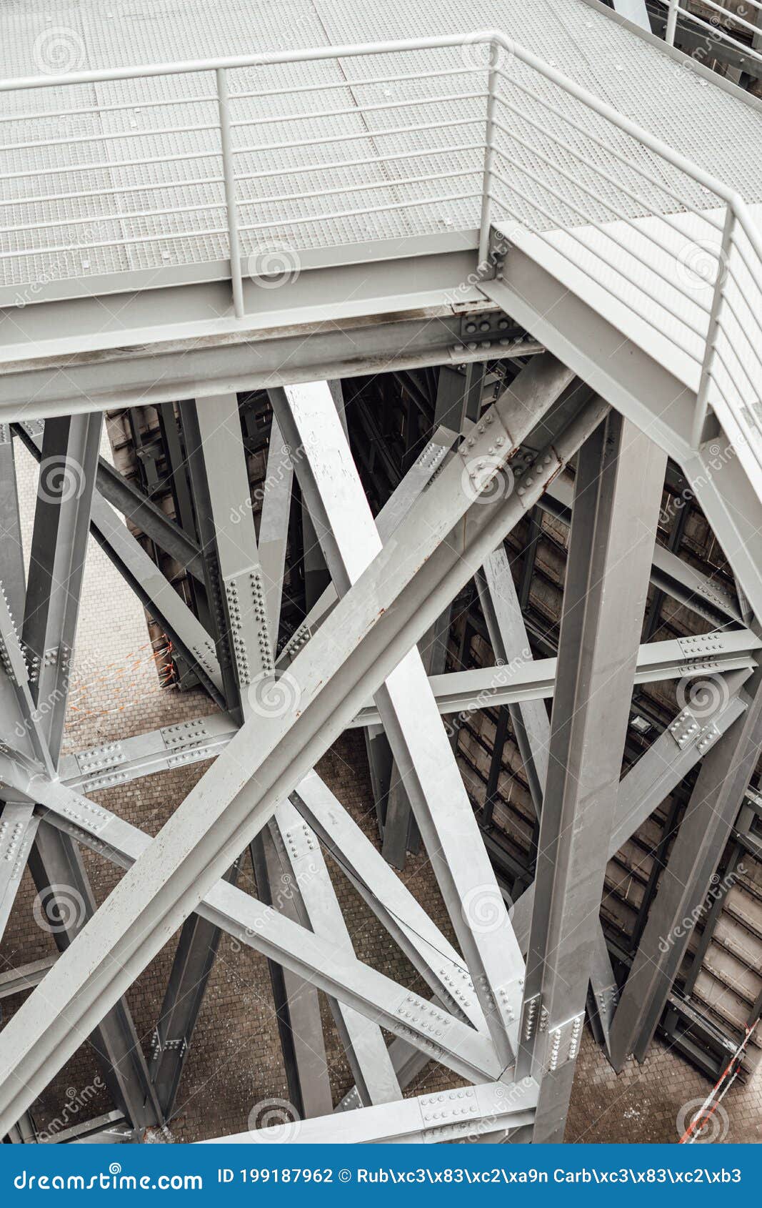 Structure of Steel Beams and a Platform Stock Photo - Image of strength ...
