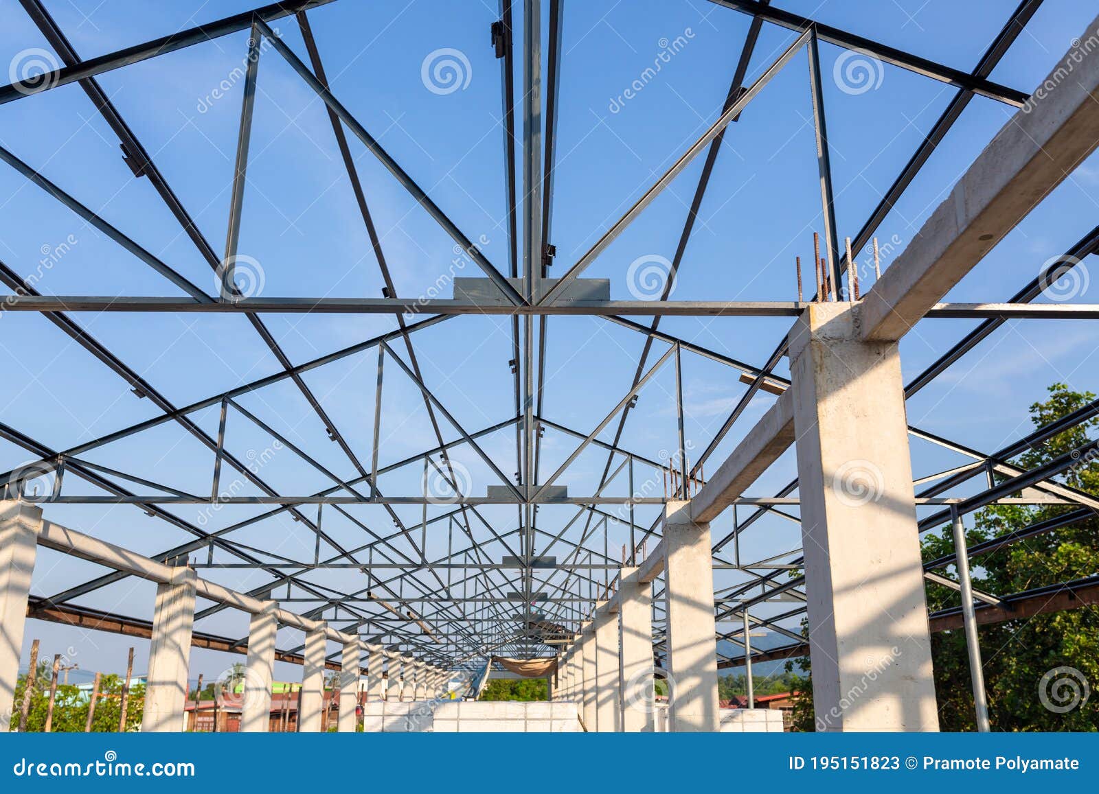 Structure of Steel for Building Construction in the Construction Site ...