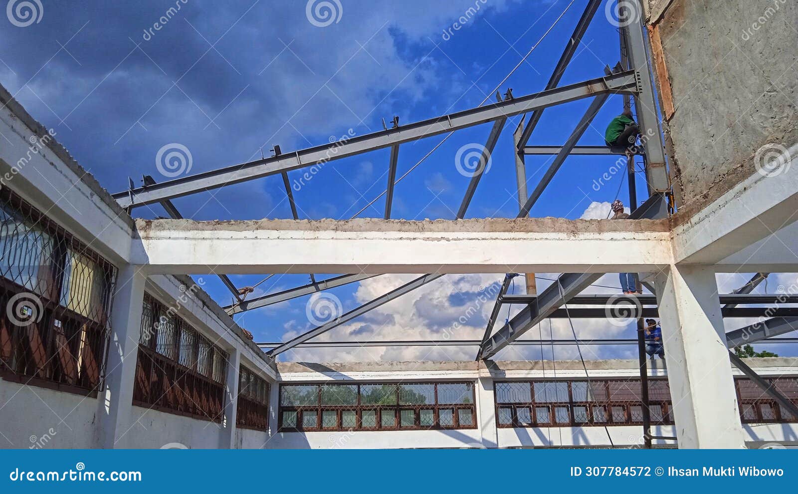 Structure of Steel for Building Construction on Sky Background Stock ...