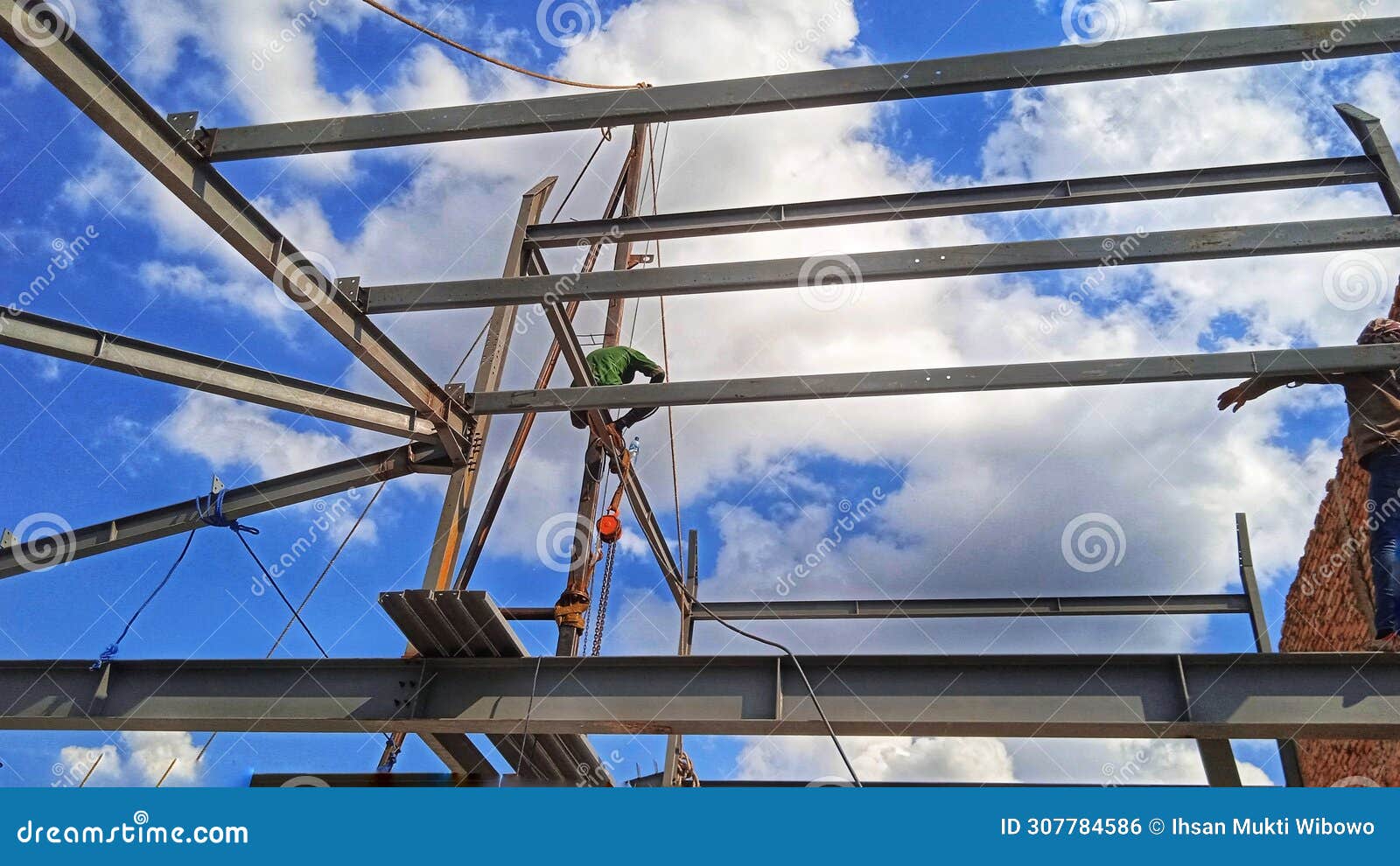 Structure of Steel for Building Construction on Sky Background Stock ...