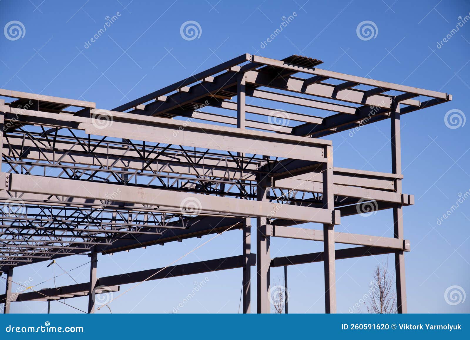Structure of Steel for Building Construction on Sky Background Stock ...