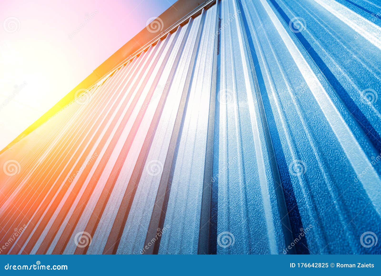 Structure of Steel. Building Construction on Sky Background Stock Image ...