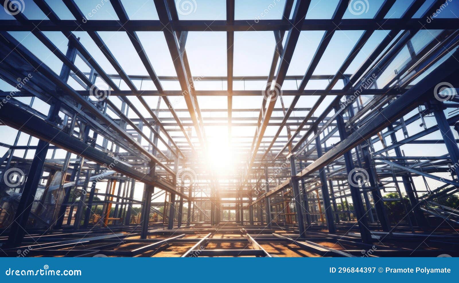 Structure of Steel for Building Under Construction Stock Image - Image ...