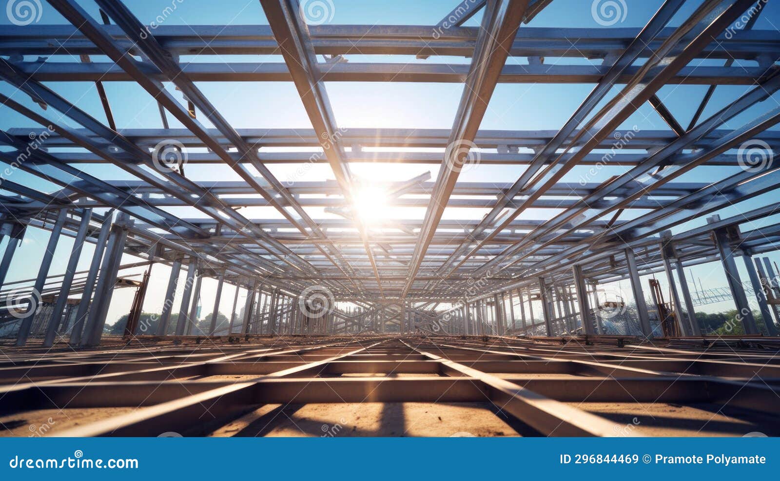 Structure of Steel for Building Under Construction Stock Image - Image ...