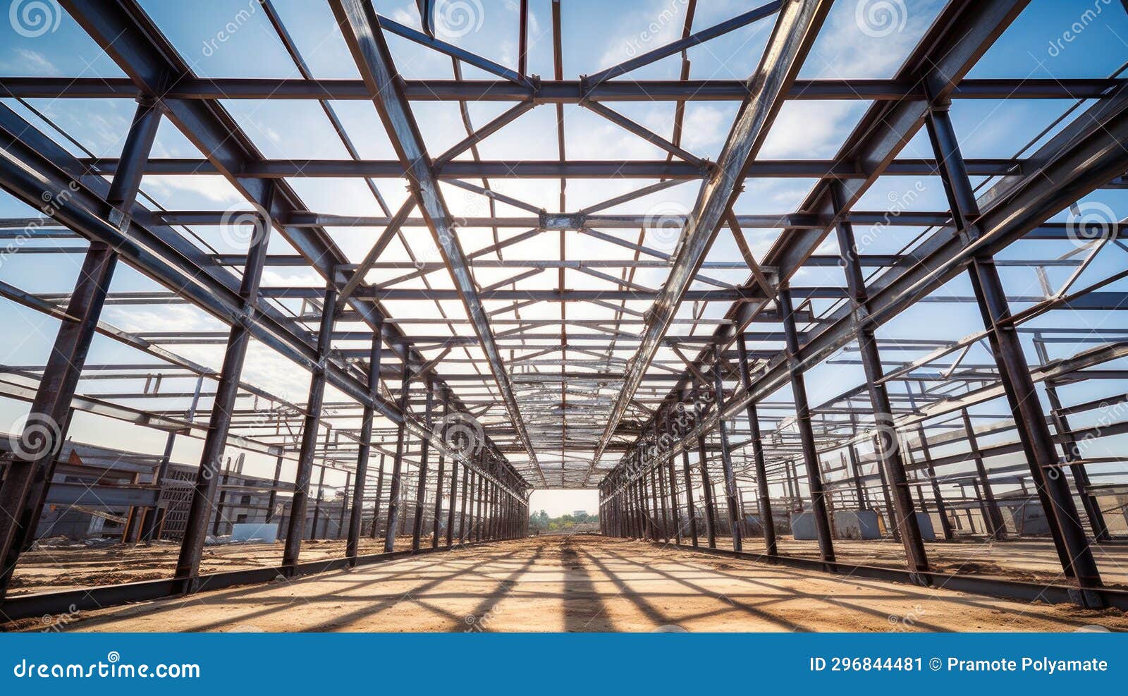 Structure of Steel for Building Under Construction Stock Image - Image ...