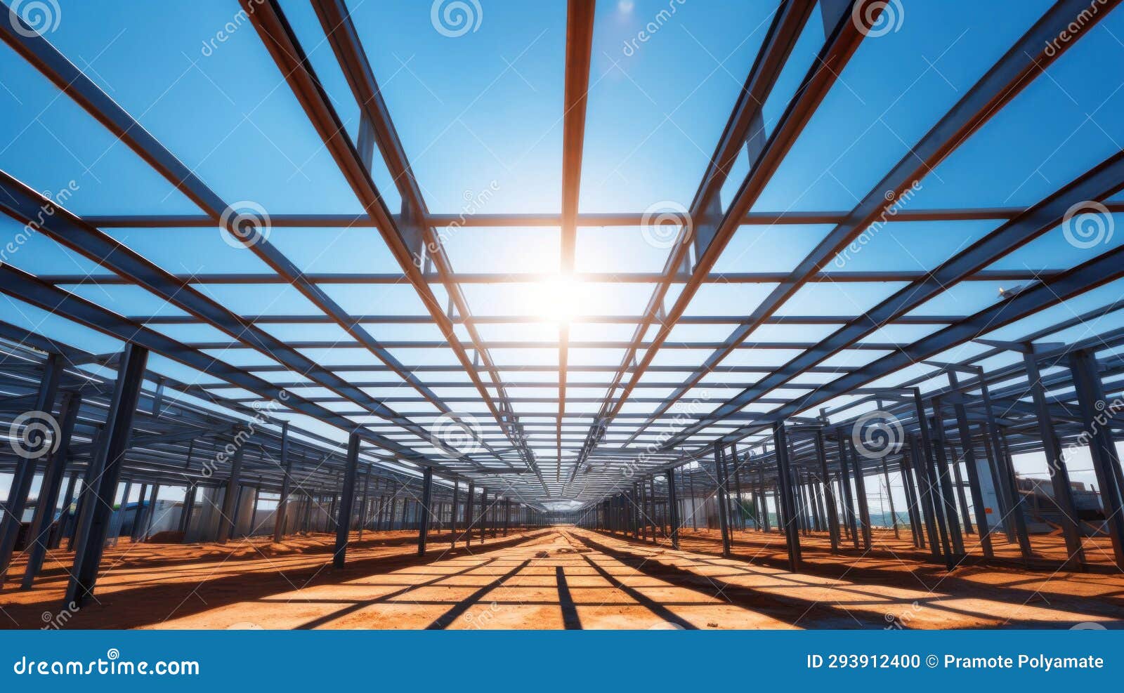 Structure of Steel for Building Under Construction in the Blue Sky ...