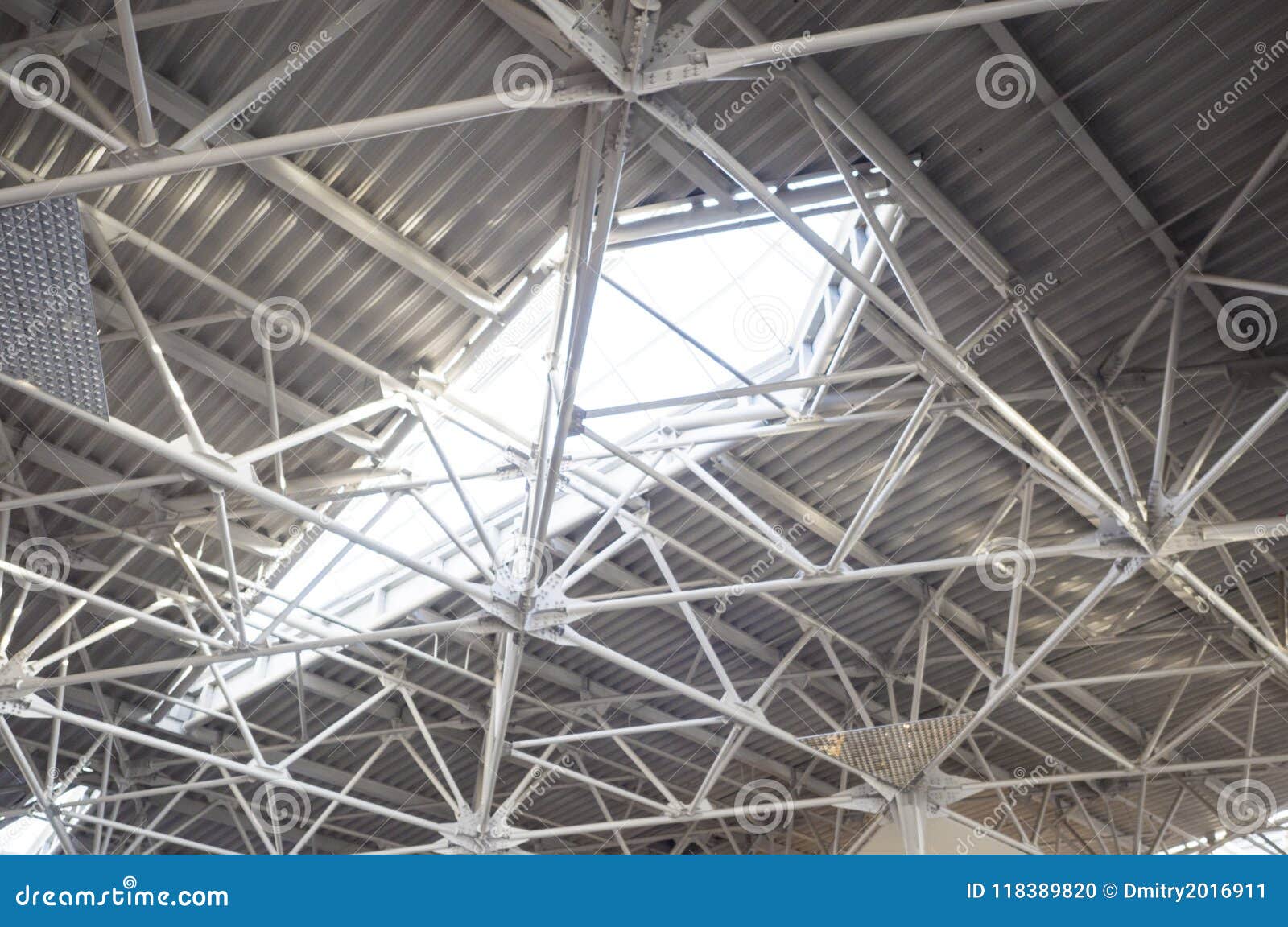 Structure of Steel Roof Frame for Building Construction. Stock Photo ...