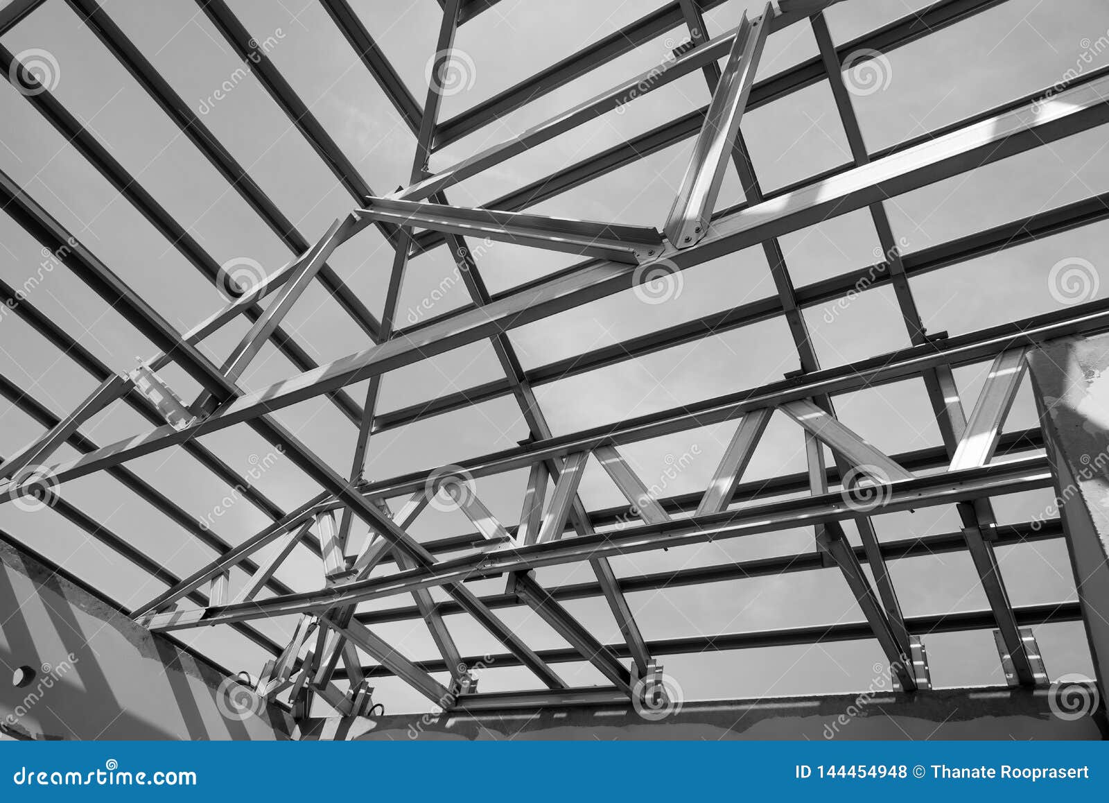Structure of Steel Roof Frame Stock Photo - Image of industry, design ...
