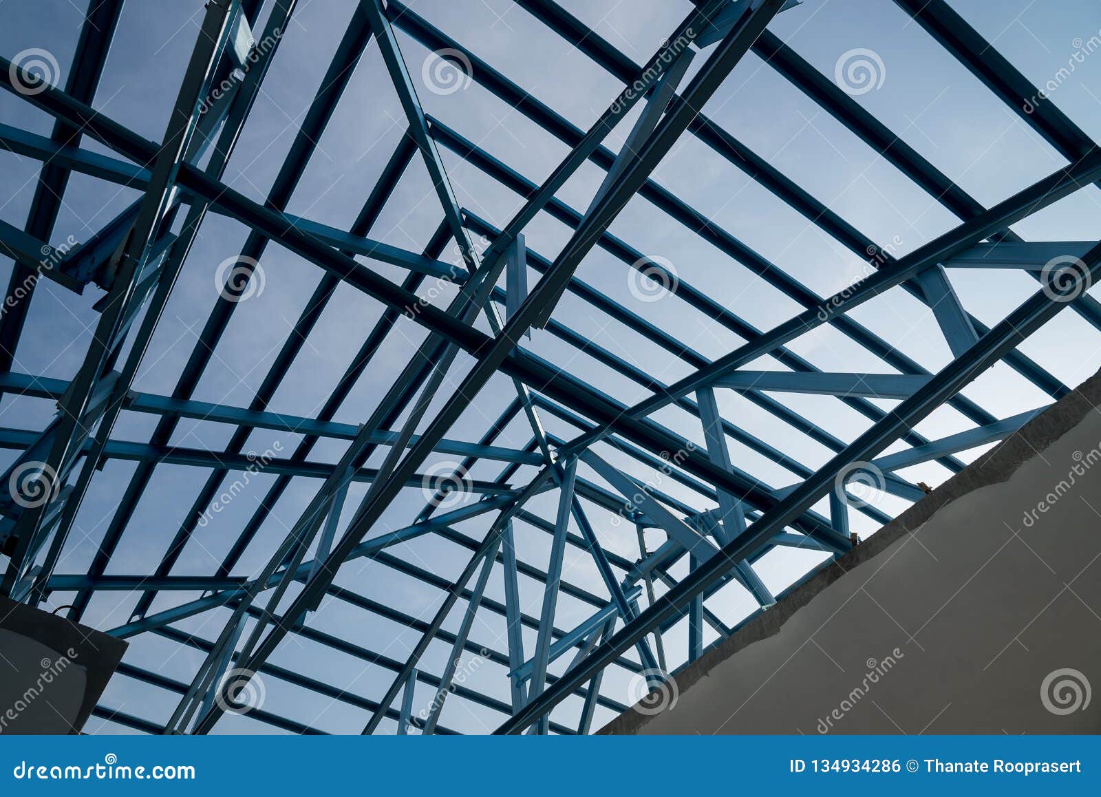 Structure of Steel Roof Frame for Building Construction Stock Photo ...
