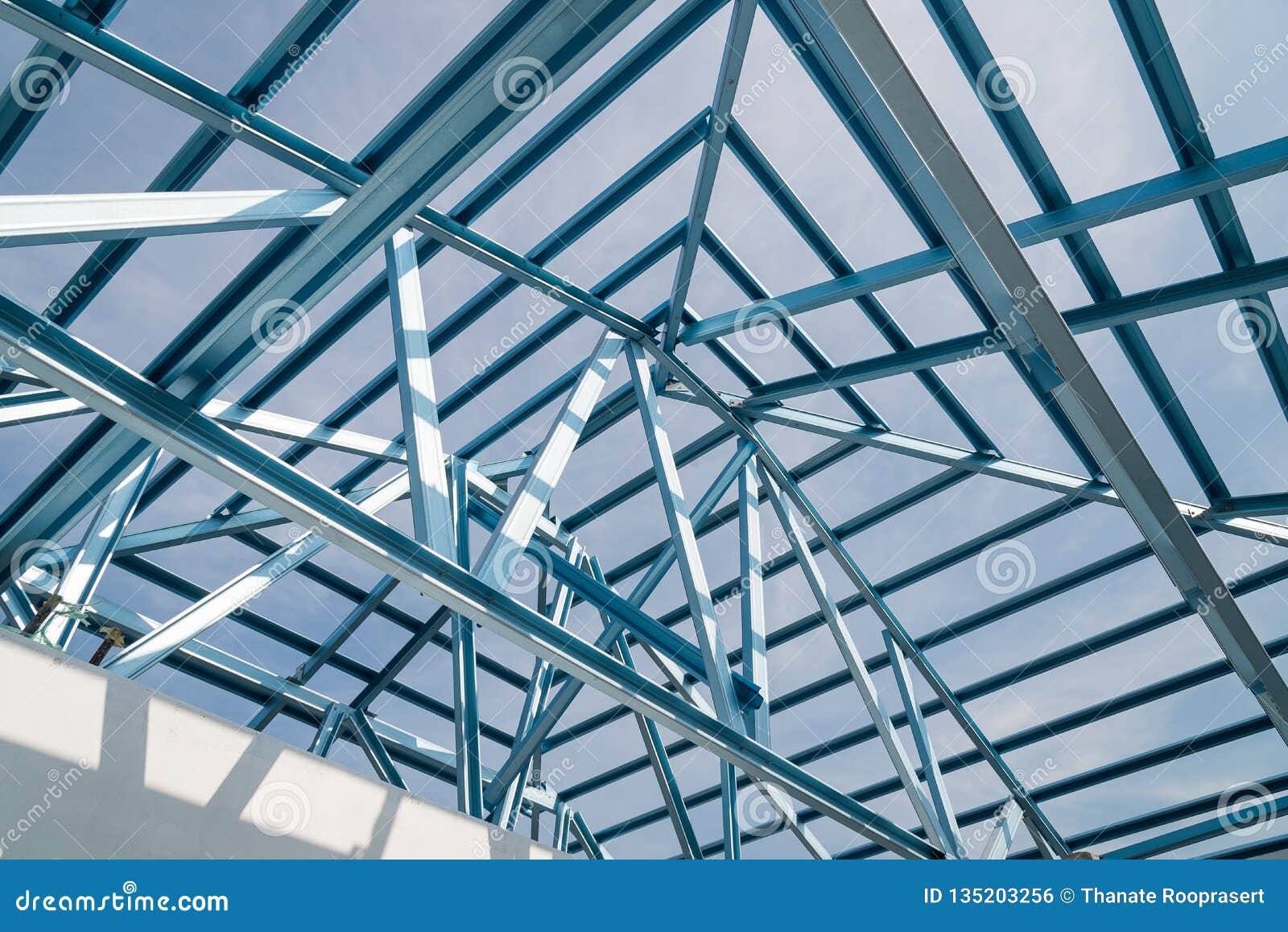 Structure of Steel Roof Frame for Building Construction Stock Photo ...