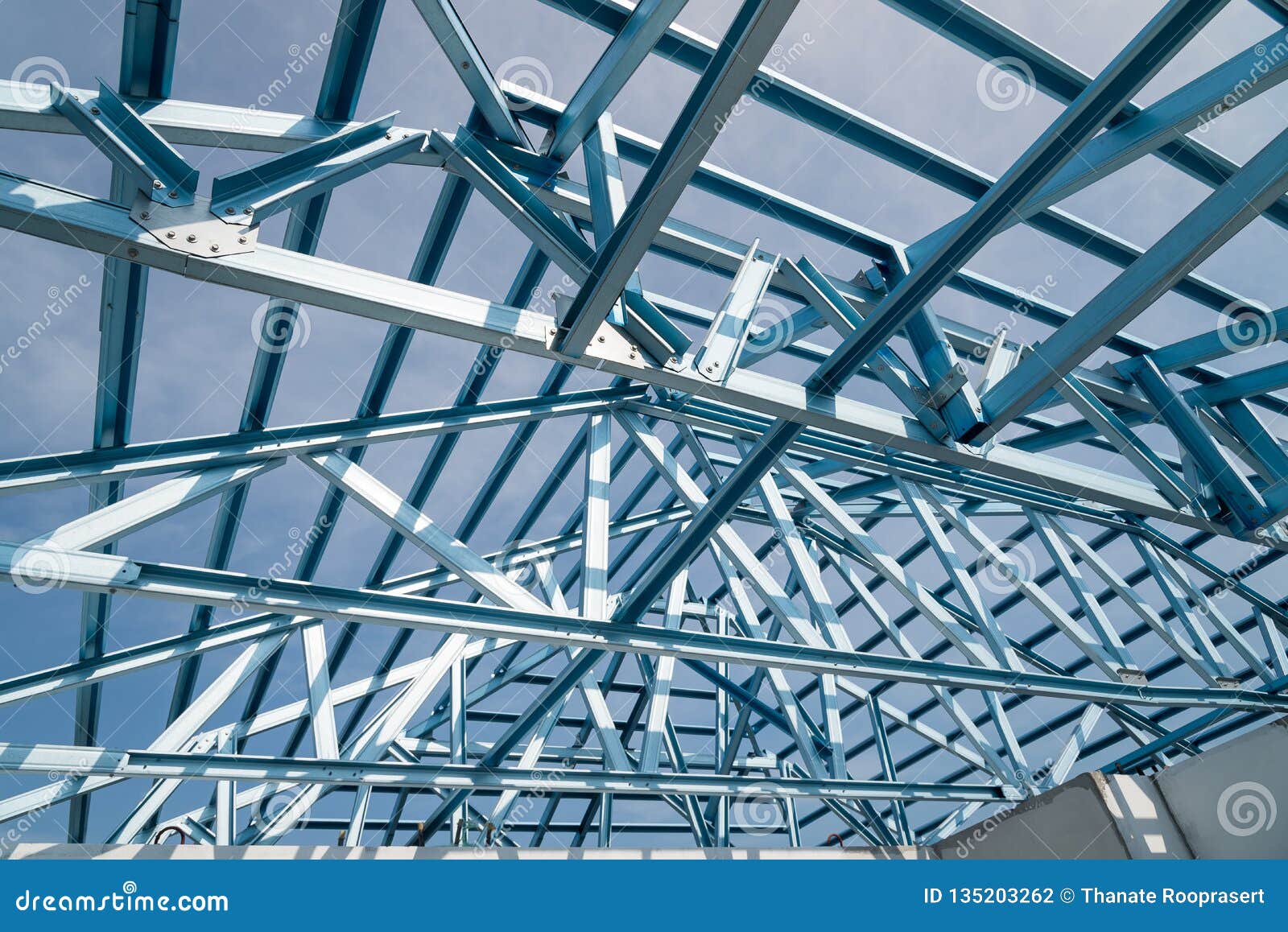 Structure of Steel Roof Frame for Building Construction Stock Photo ...