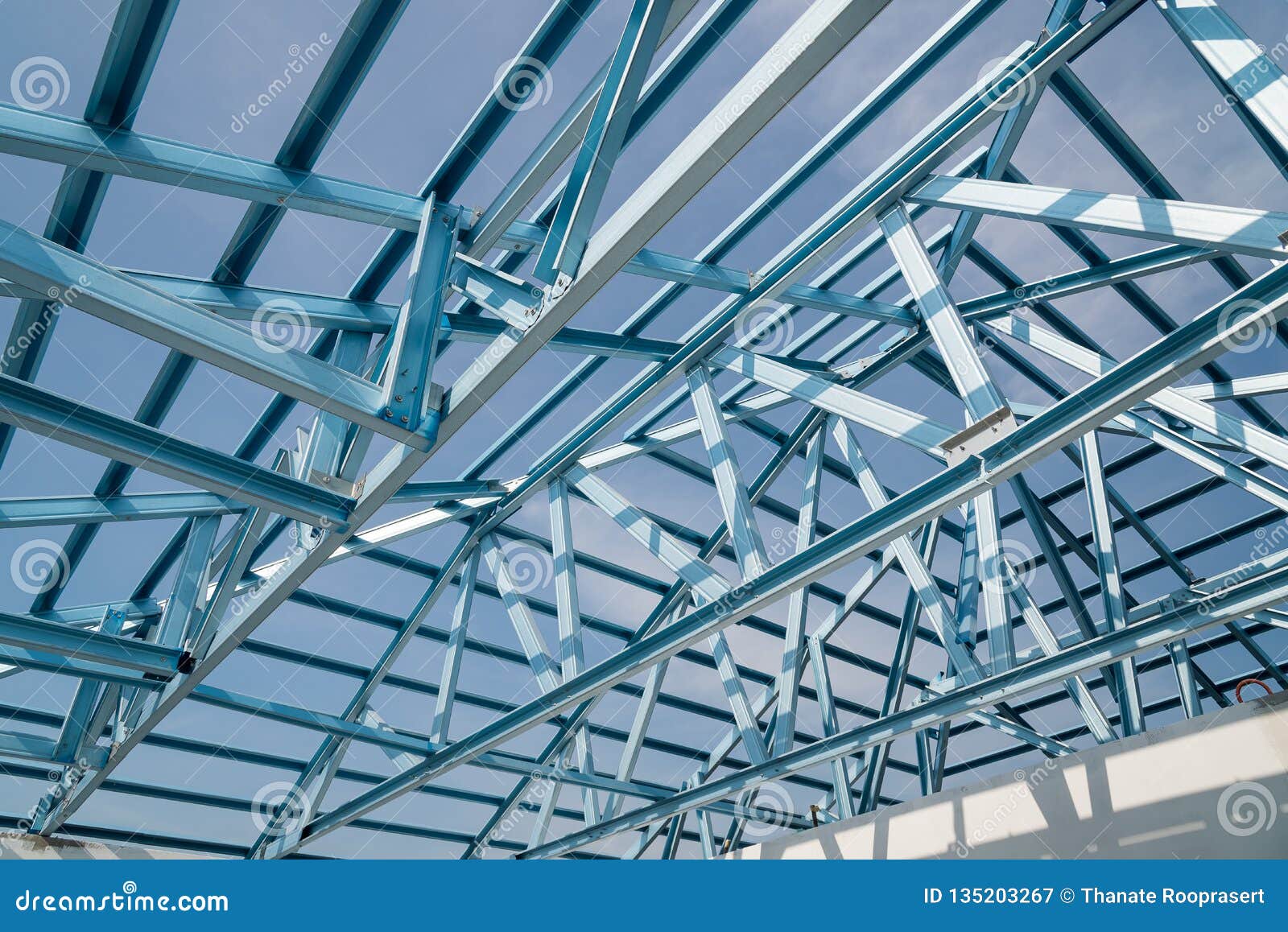 Structure of Steel Roof Frame for Building Construction Stock Image ...
