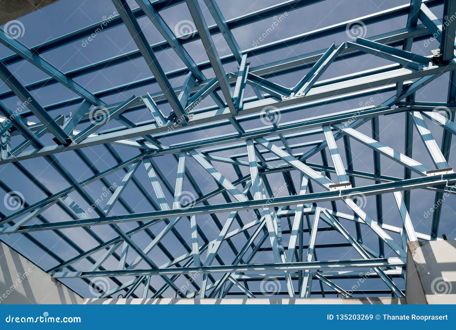 Structure of Steel Roof Frame for Building Construction Stock Image ...