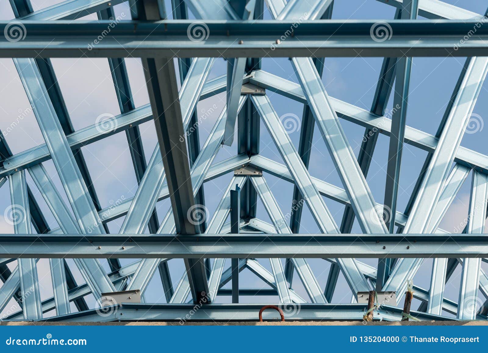 Structure of Steel Roof Frame for Building Construction Stock Photo ...