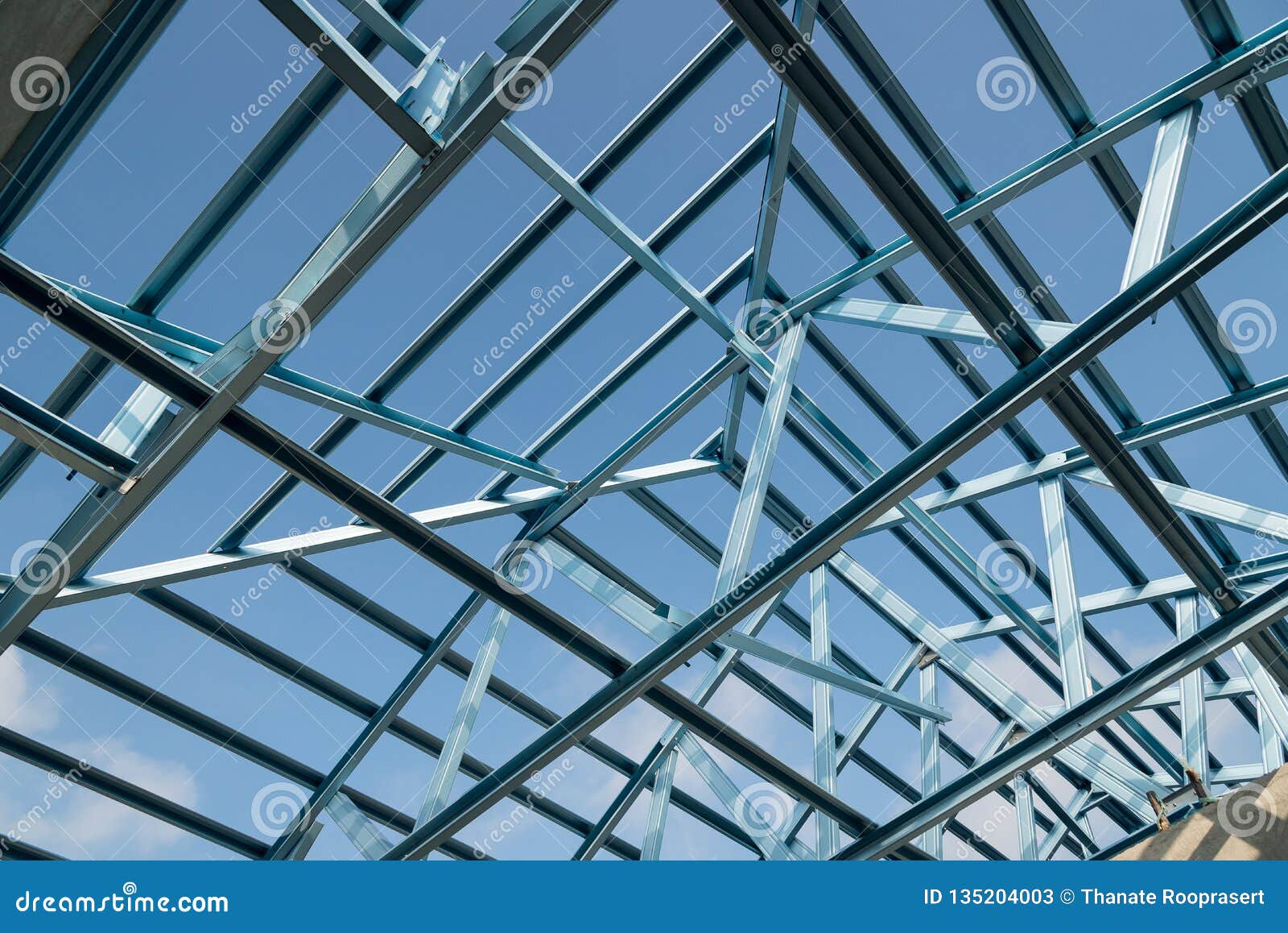 Structure of Steel Roof Frame for Building Construction Stock Image ...