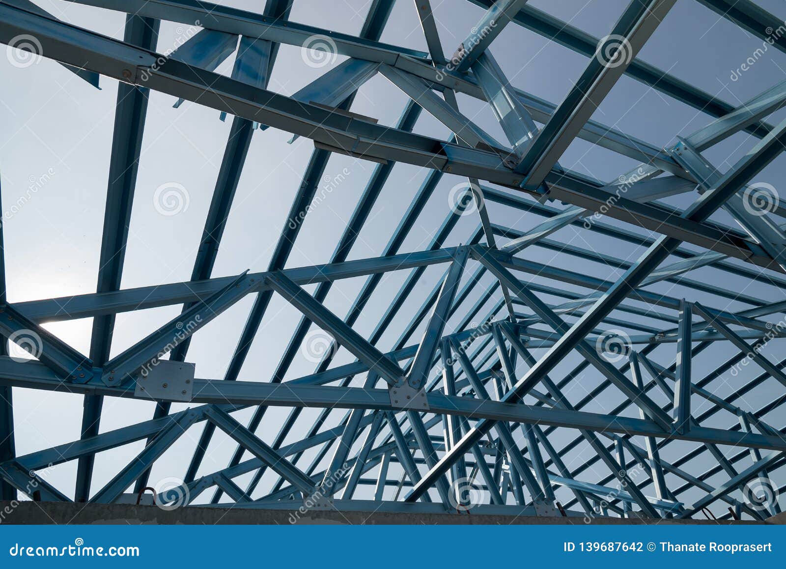 Structure of Steel Roof Frame for Building Construction Stock Photo ...