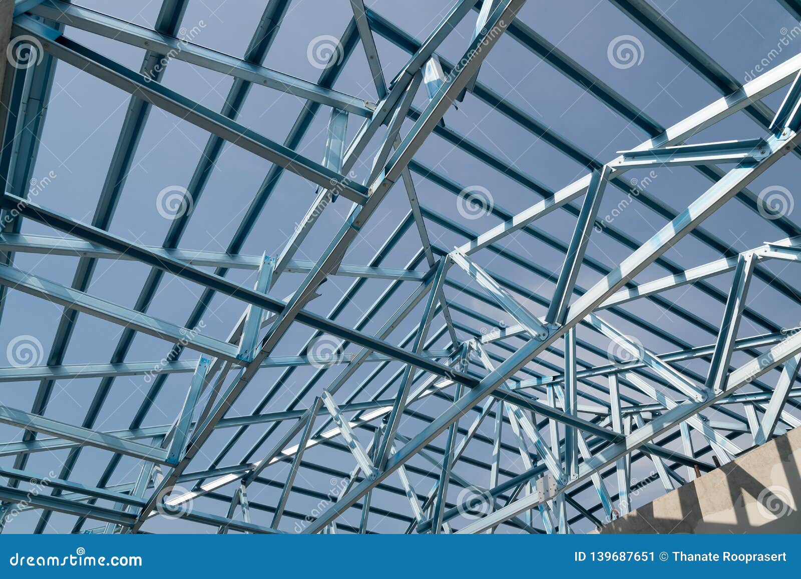 Structure of Steel Roof Frame for Building Construction Stock Image ...