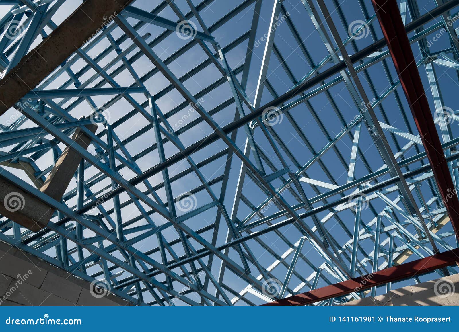 Structure of Steel Roof Frame for Building Construction Stock Image ...
