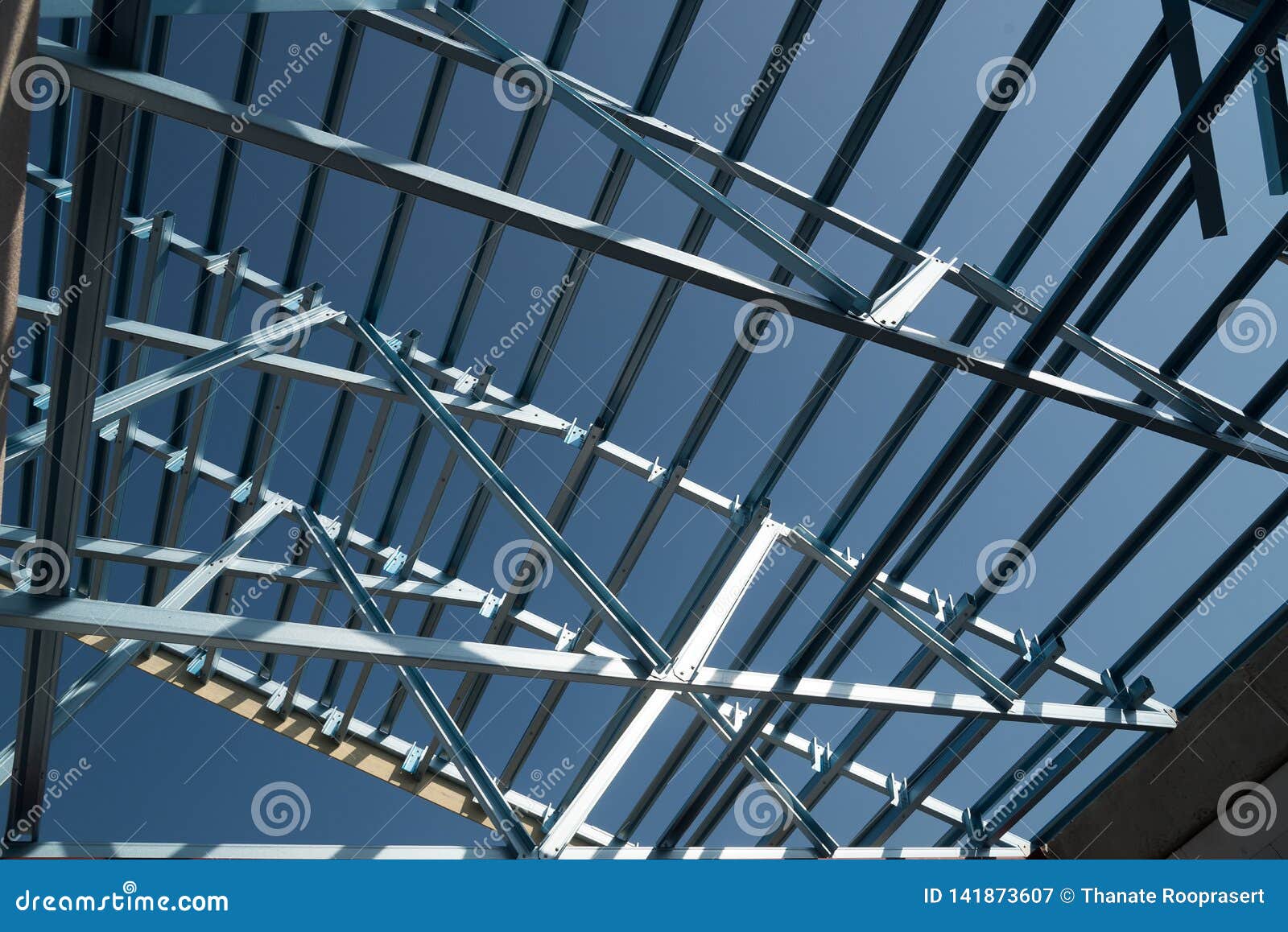 Structure of Steel Roof Frame for Building Construction Stock Image ...