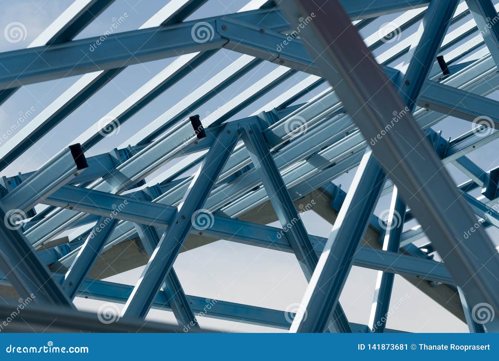 Structure of Steel Roof Frame for Building Construction Stock Image ...
