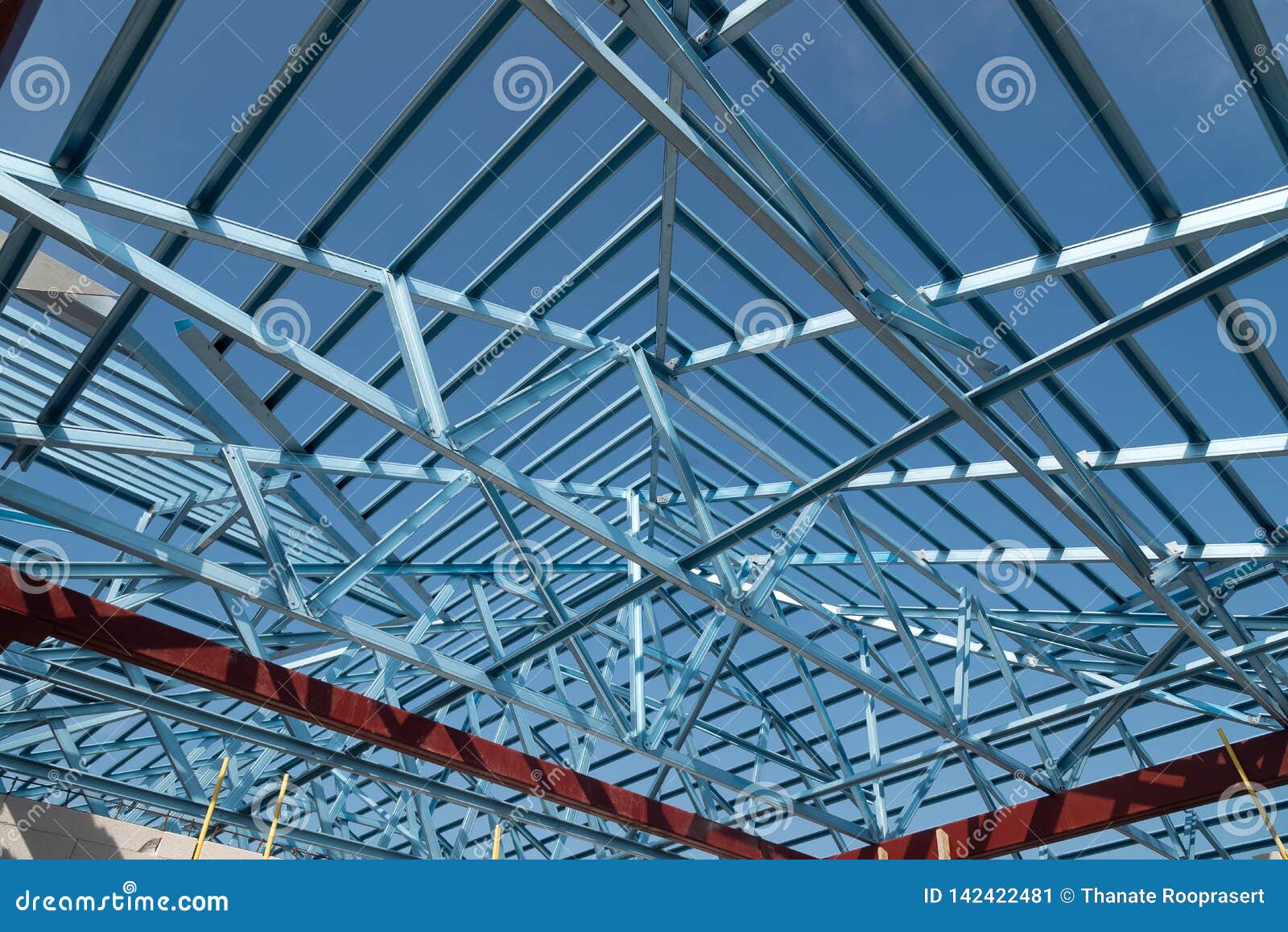 Structure of Steel Roof Frame for Building Construction Stock Image ...