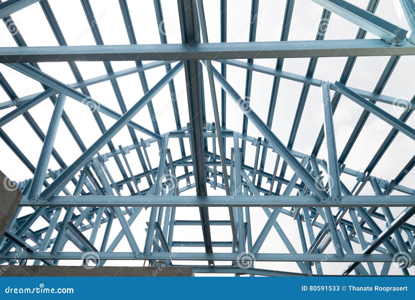 Structure of steel roof. stock image. Image of pattern - 80591533