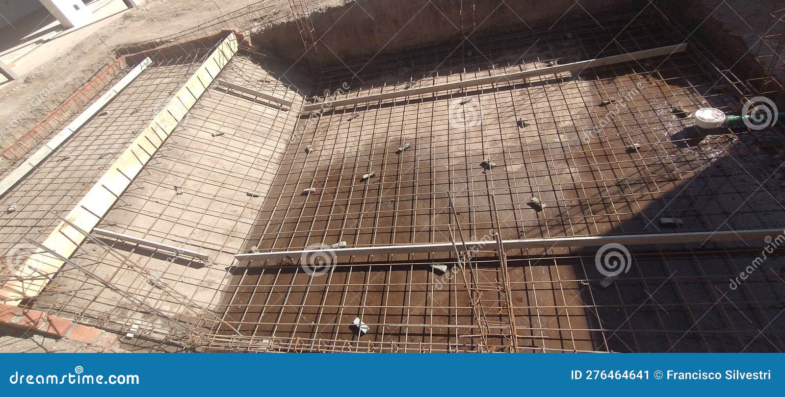 Structure of a Swimming Pool in Construction. Stock Image - Image of ...