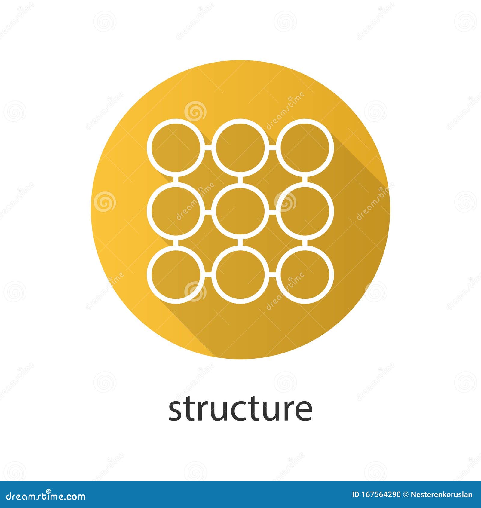 Structure Symbol Flat Linear Long Shadow Icon Stock Vector ...