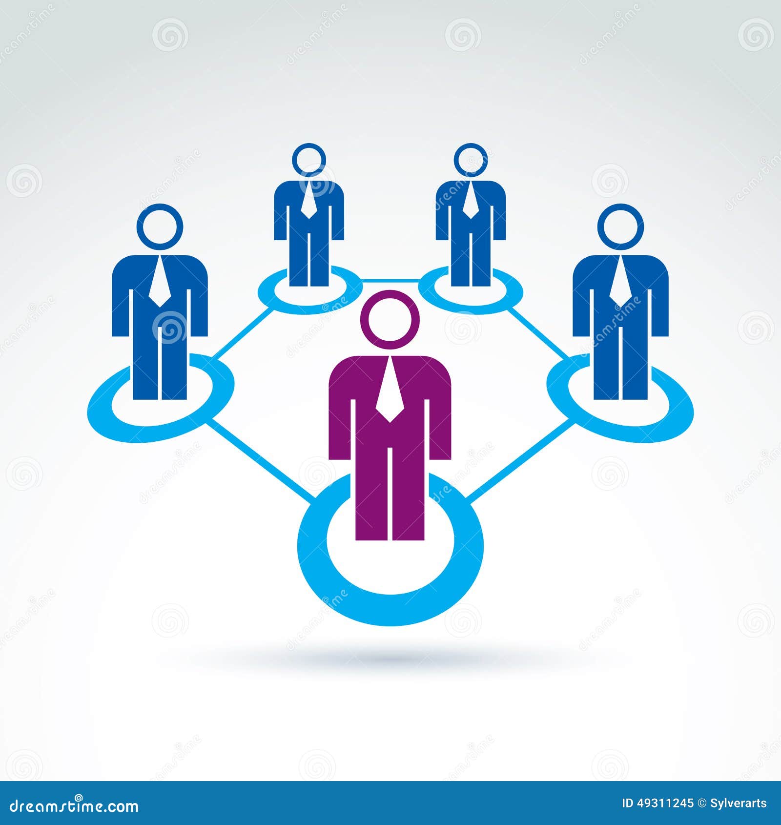 Structure Symbol With Silhouettes Of People Standing In Circles ...