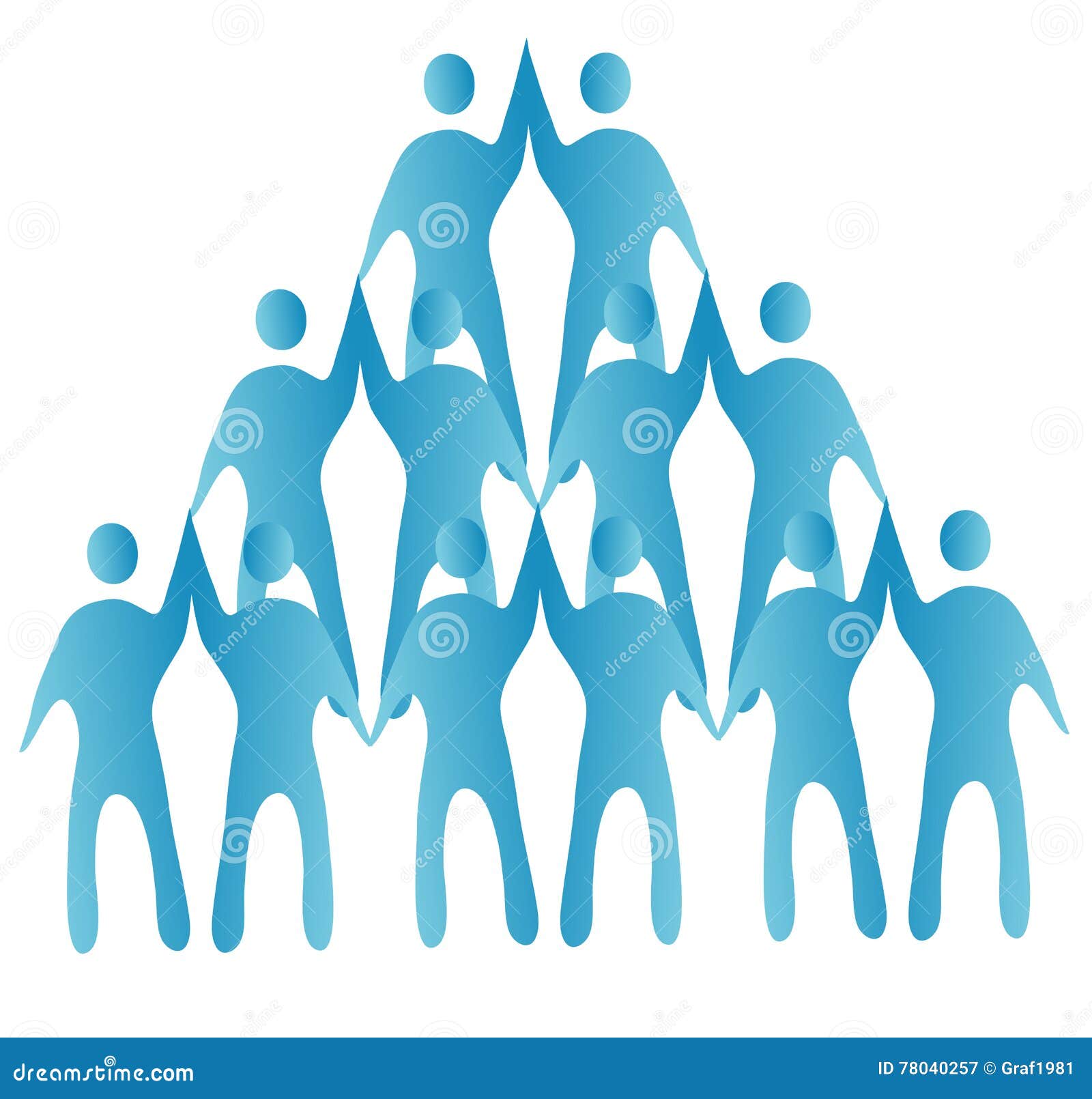 Structure Team Work Pyramid Human Stock Vector - Illustration of ...
