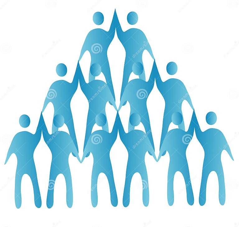 Structure Team Work Pyramid Human Stock Vector - Illustration of ...