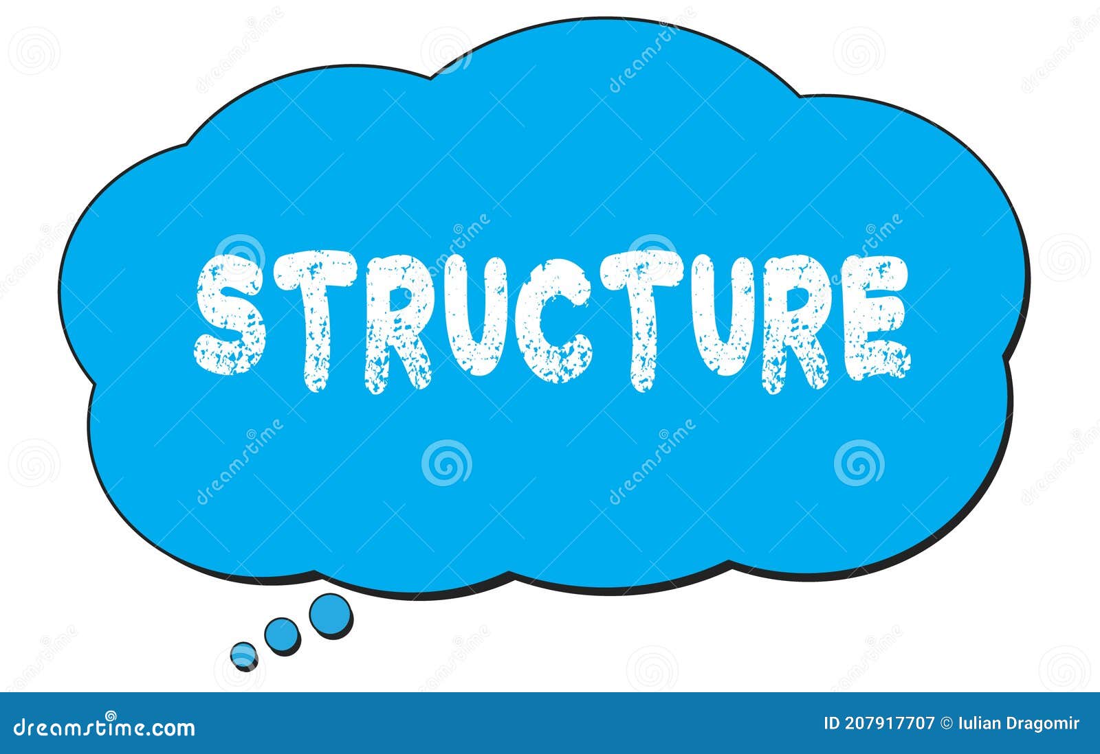 STRUCTURE Text Written on a Blue Thought Bubble Stock Illustration ...