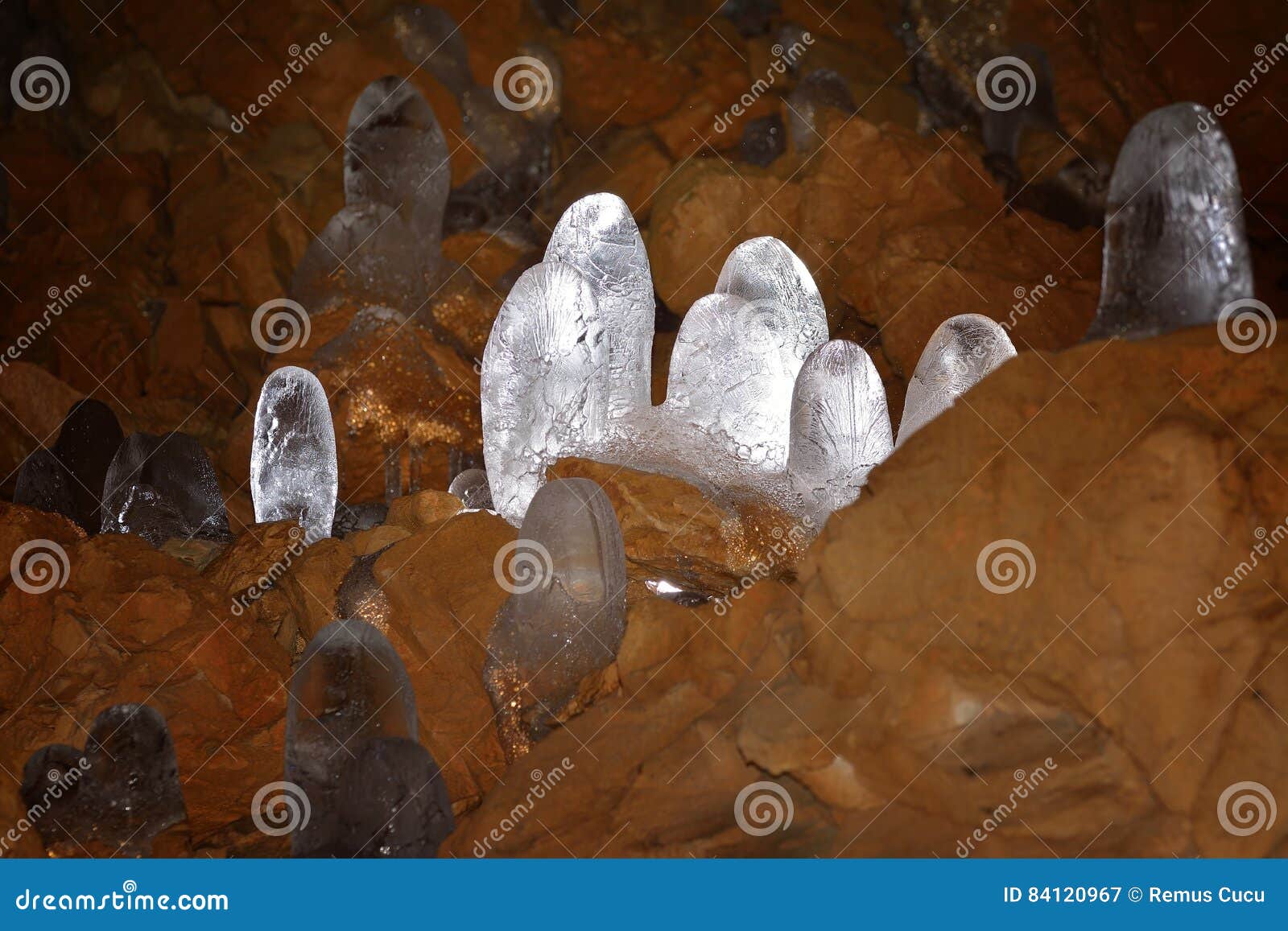 Structure of a Thawing Ice Stalagmite Stock Image - Image of crystal ...