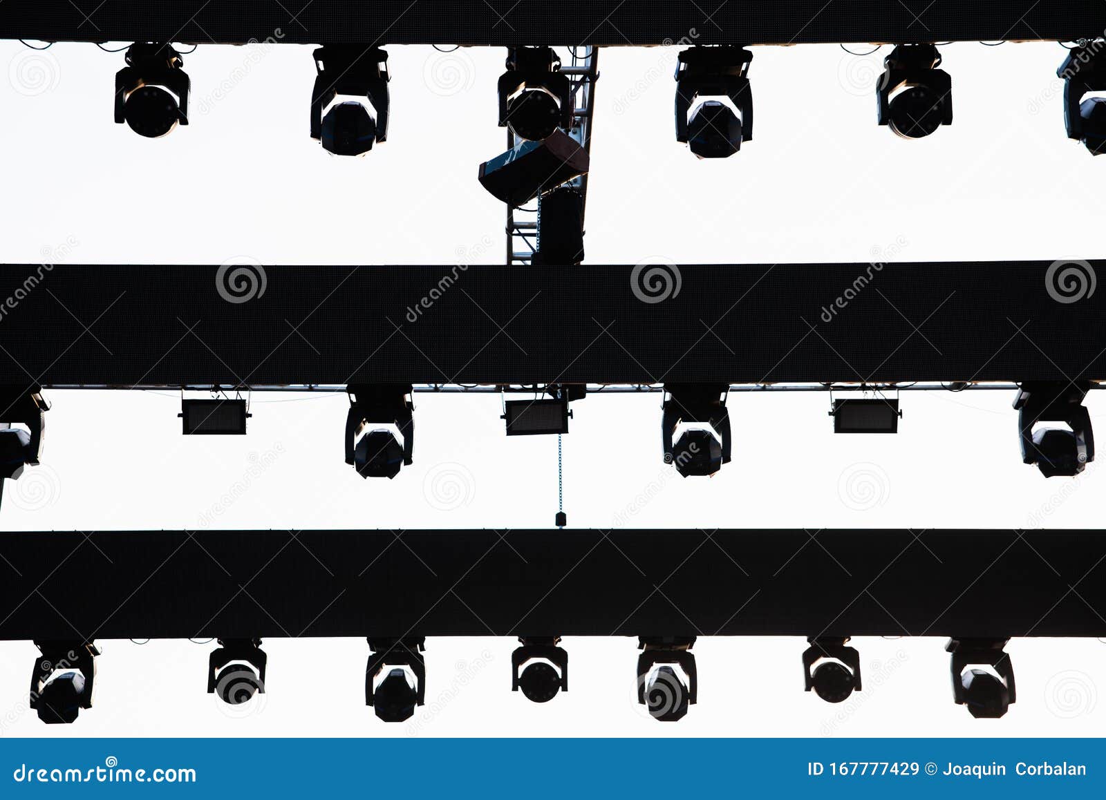 Structure To Support the Spotlights of a Stage before a Musical Concert ...