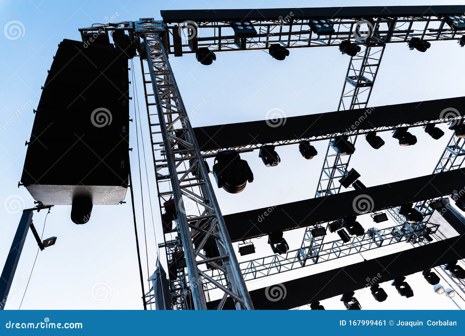 Structure To Support the Spotlights of a Stage before a Musical Concert ...