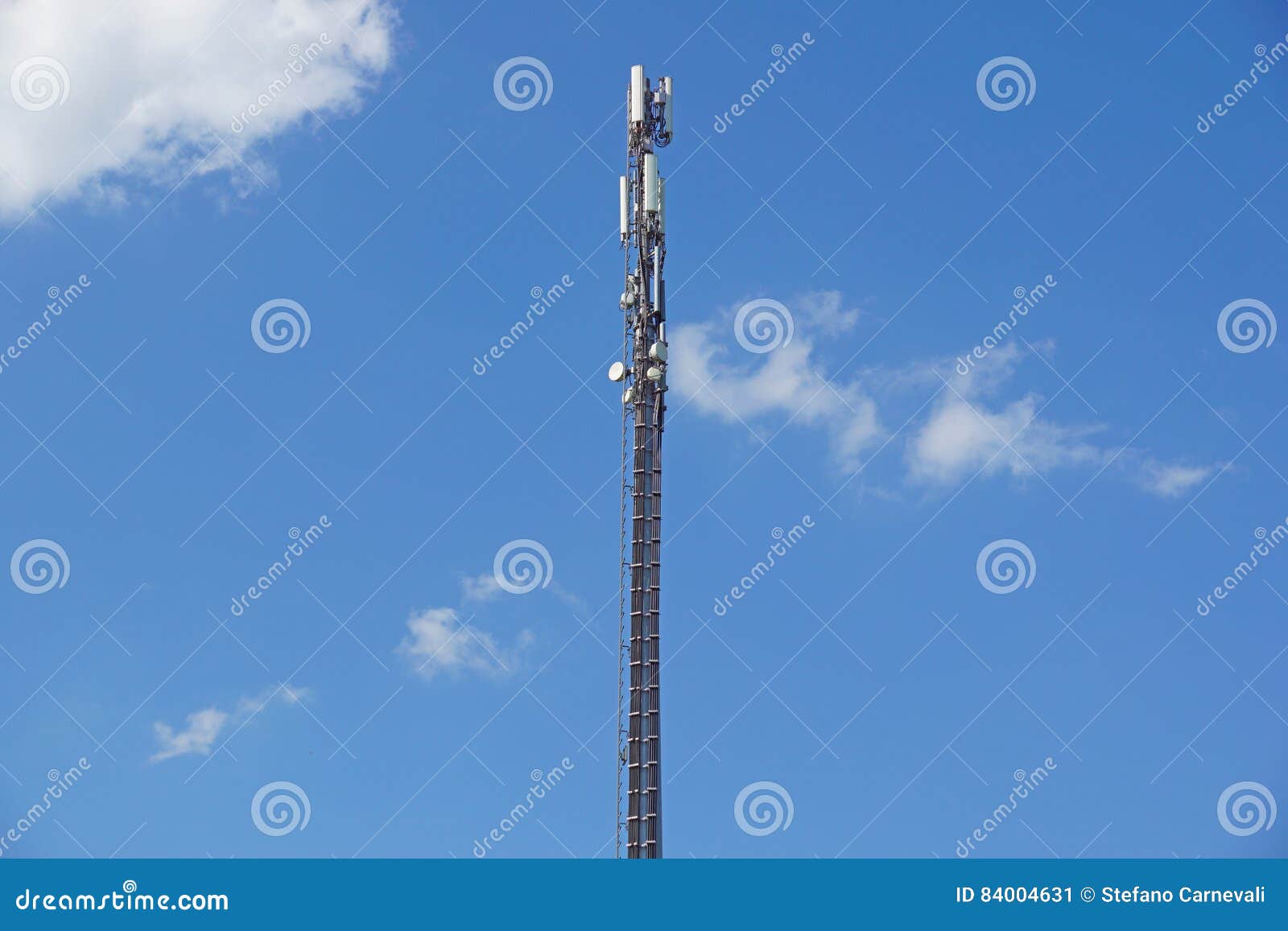 Structure Tower of Cell Phone Antenna with Blue Sky Stock Image - Image ...
