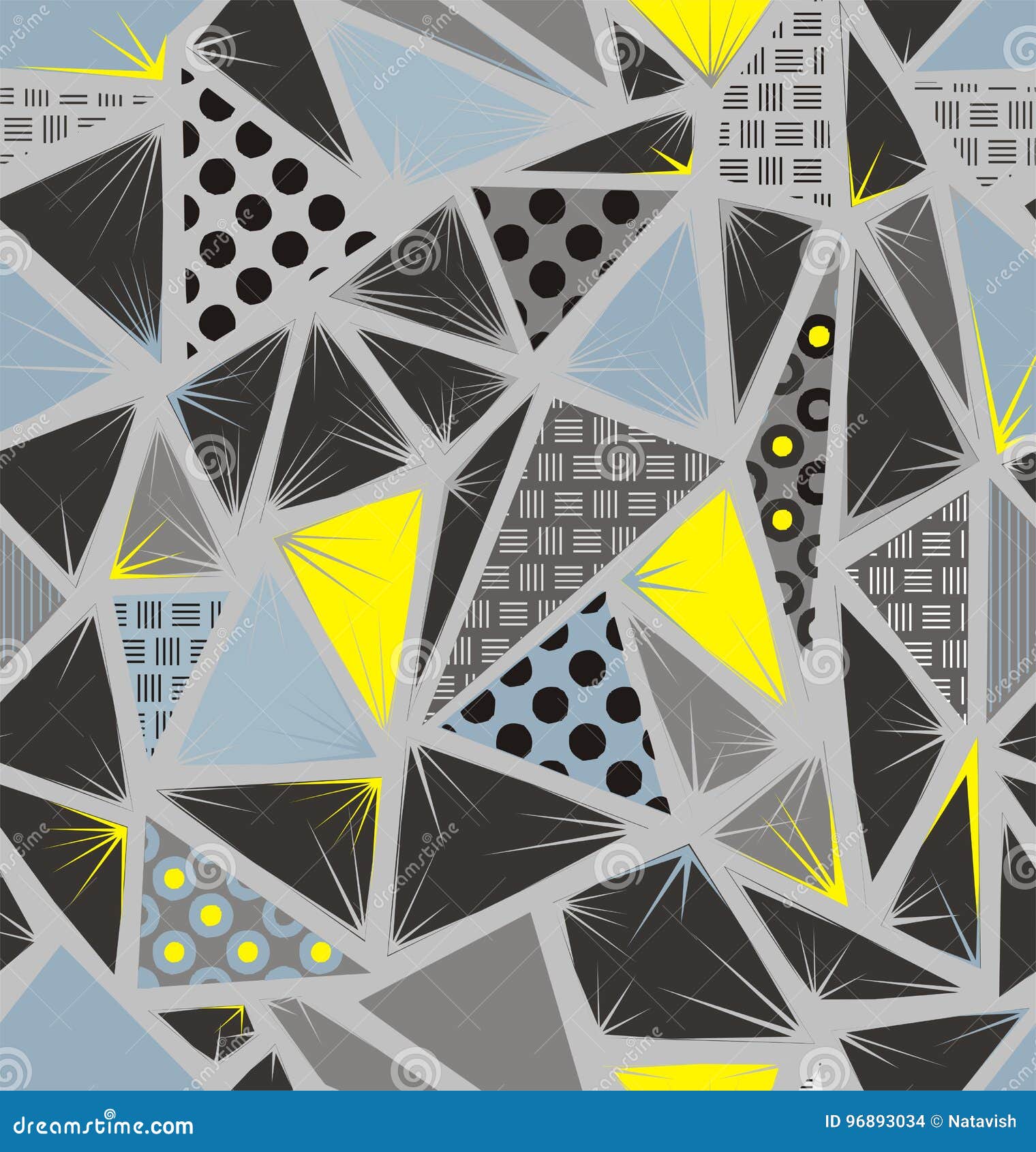 Structure of Triangles with Different Textures Stock Illustration ...