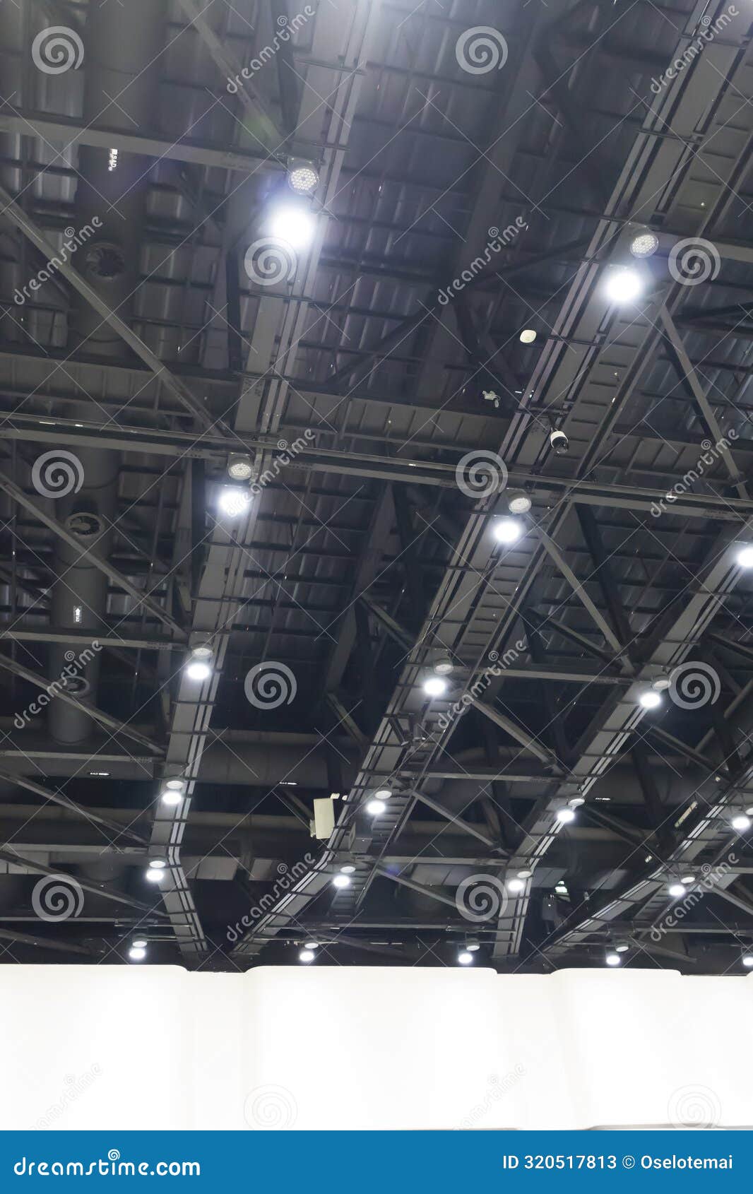 Structure of a Truss Steel Building ,interior Roof Design and Lighting ...