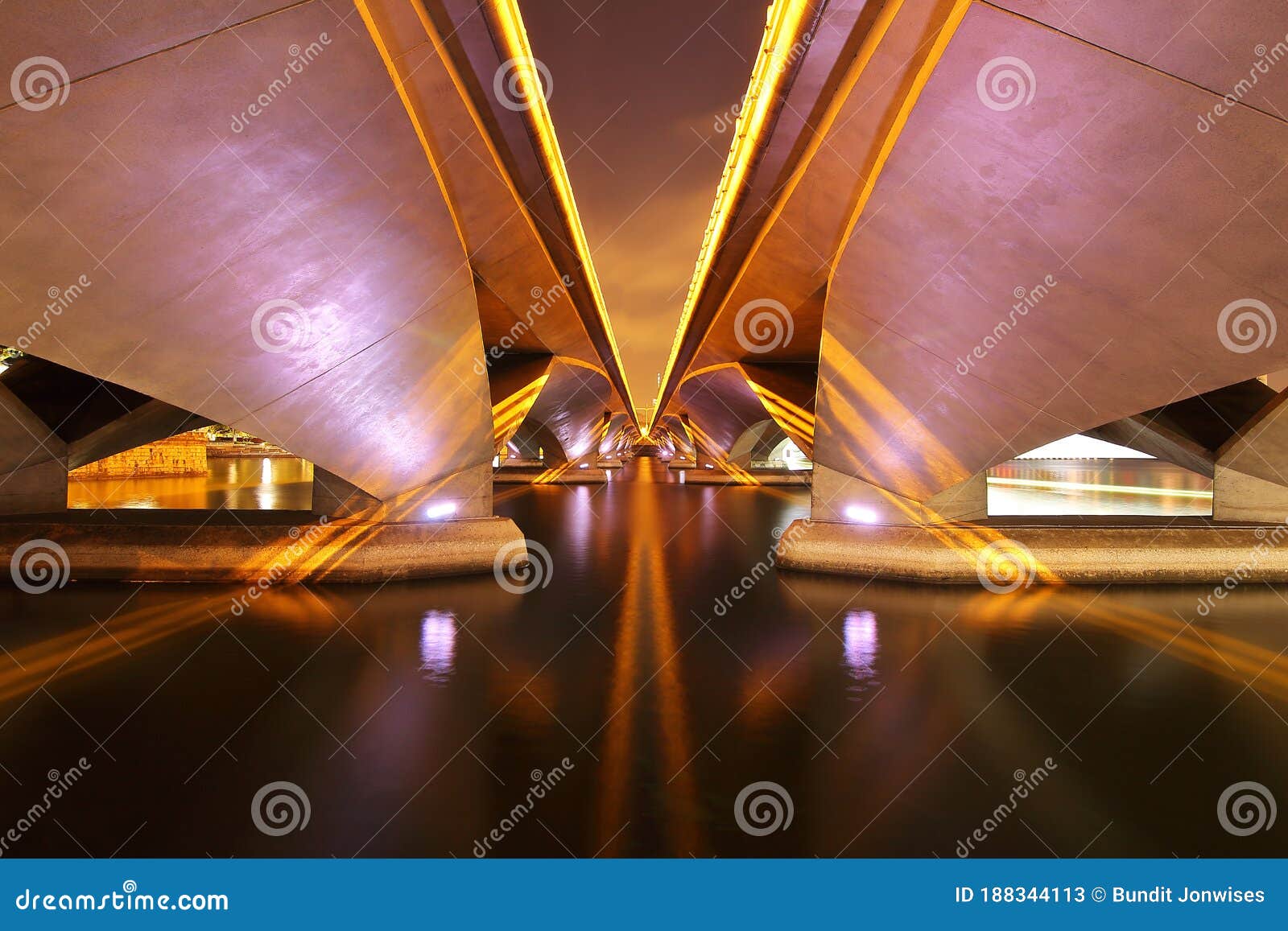 Structure of Under the Esplanade Bridge Stock Image - Image of pillars ...