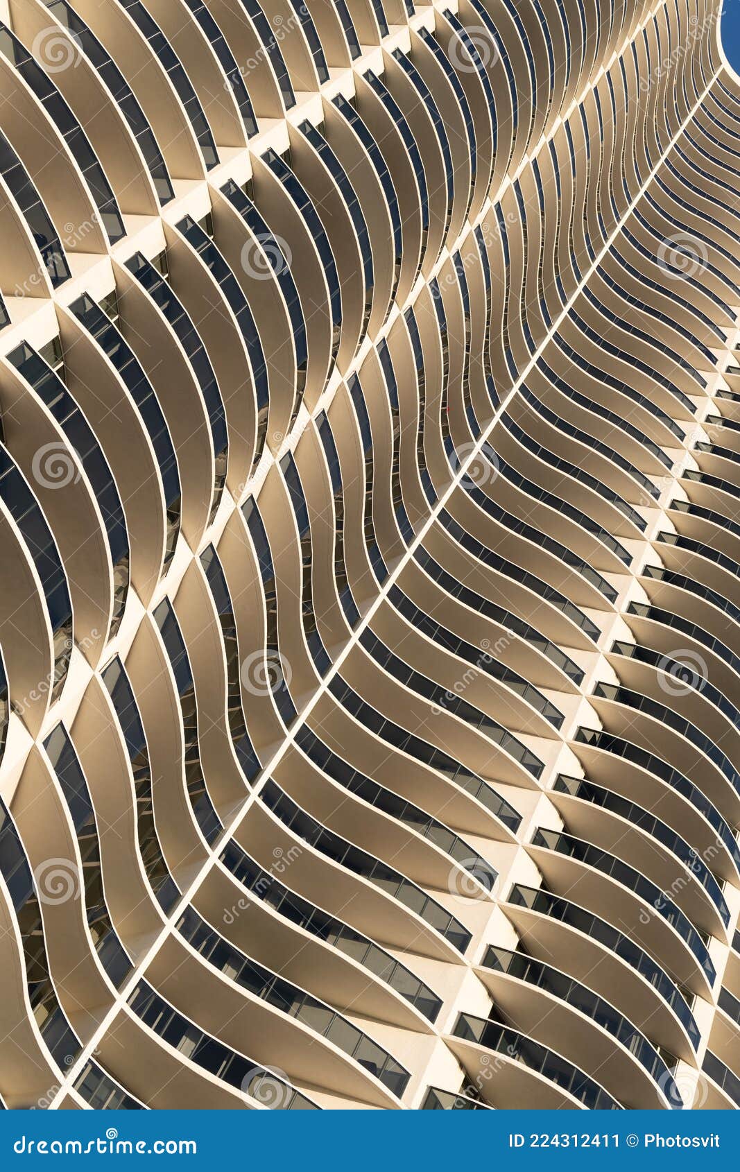 Structure Urban Backdrop. Abstract Hotel Building with Balconies ...