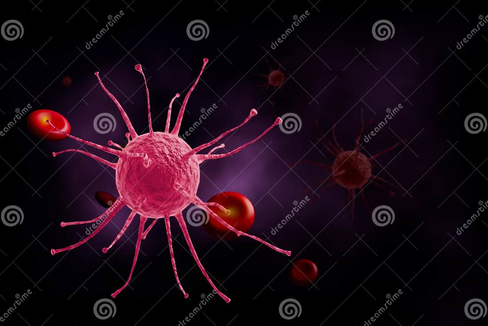 Structure of Virus Cell, Virus Spread Concept Stock Illustration ...