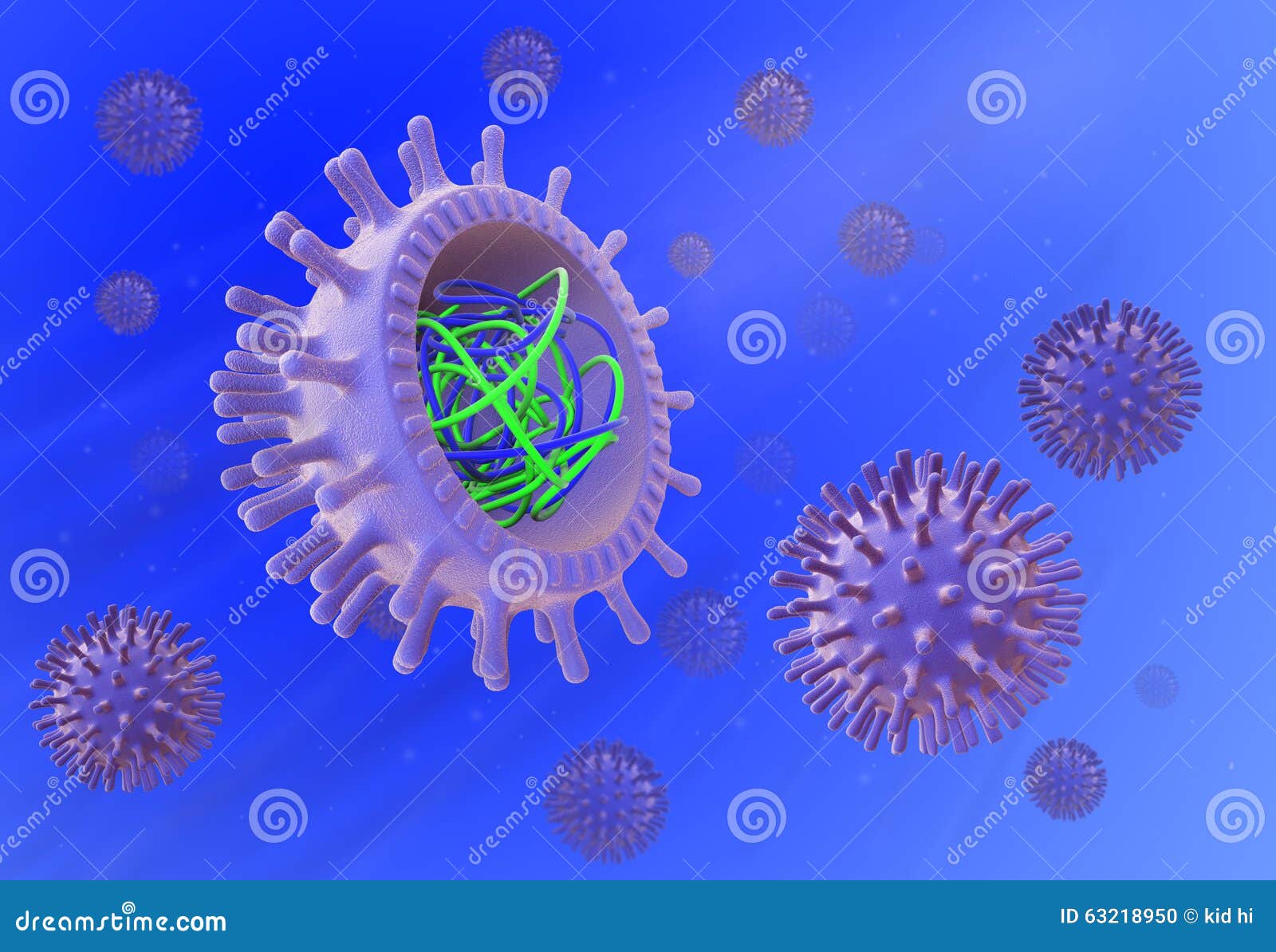 The structure of the virus stock illustration. Illustration of viral ...