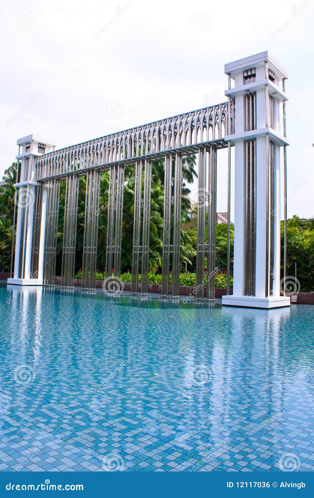 Structure on water stock photo. Image of standing, metallic - 12117036