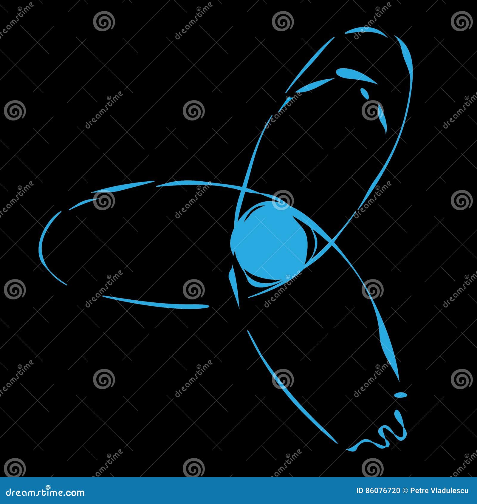 The Structure of Water Atom Stock Vector - Illustration of fission ...